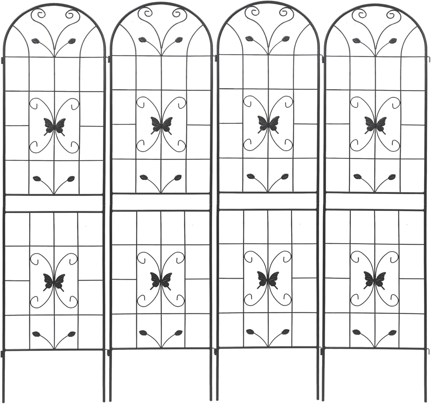 Metal 4 Pack Trellis for Climbing Outdoor, 7 FT Tall Galvanized Steel ...