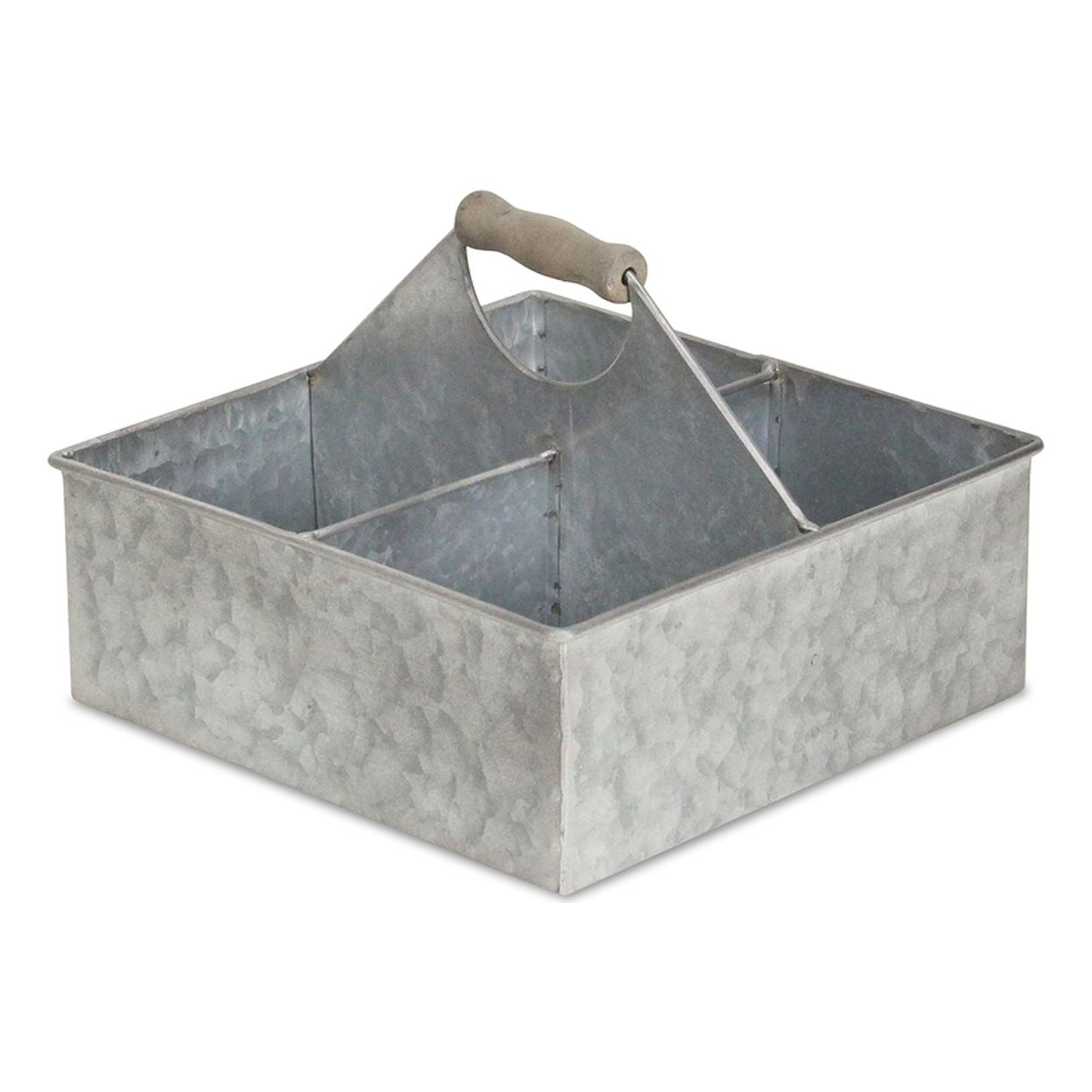 Metal 4 Slot Square Caddy with Wood Grip Handle - Walmart.com