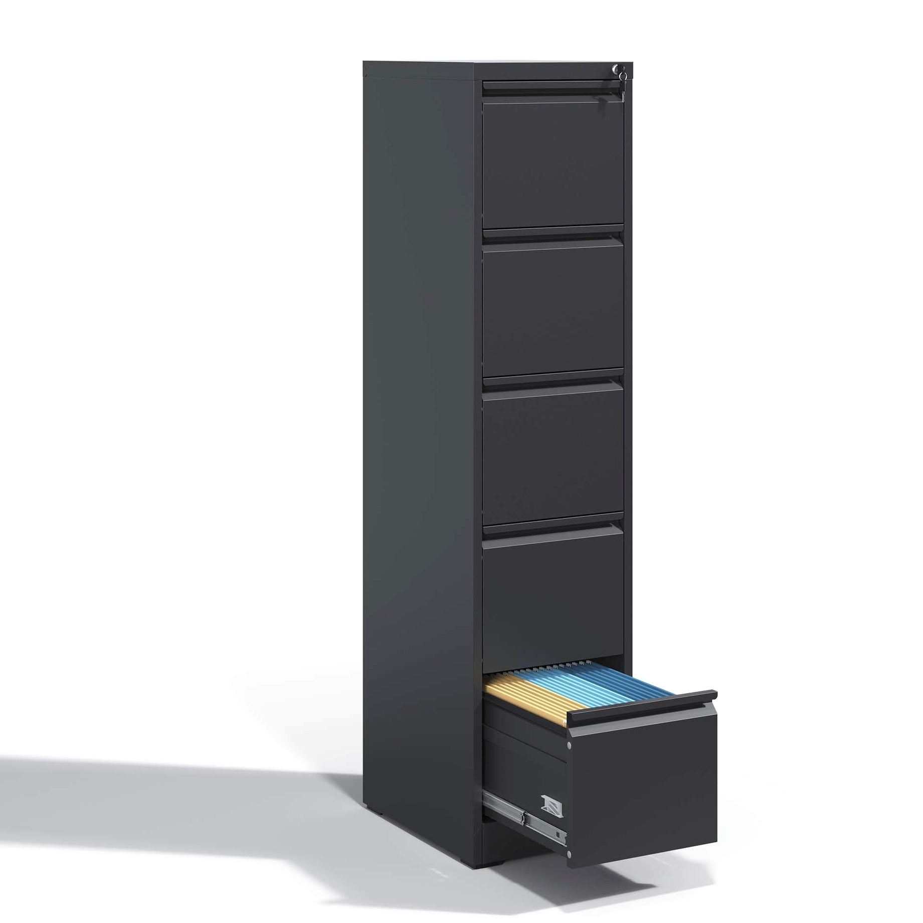 Metal 5-Drawer Filing Cabinet for Office Use | Smoothly Opening and ...