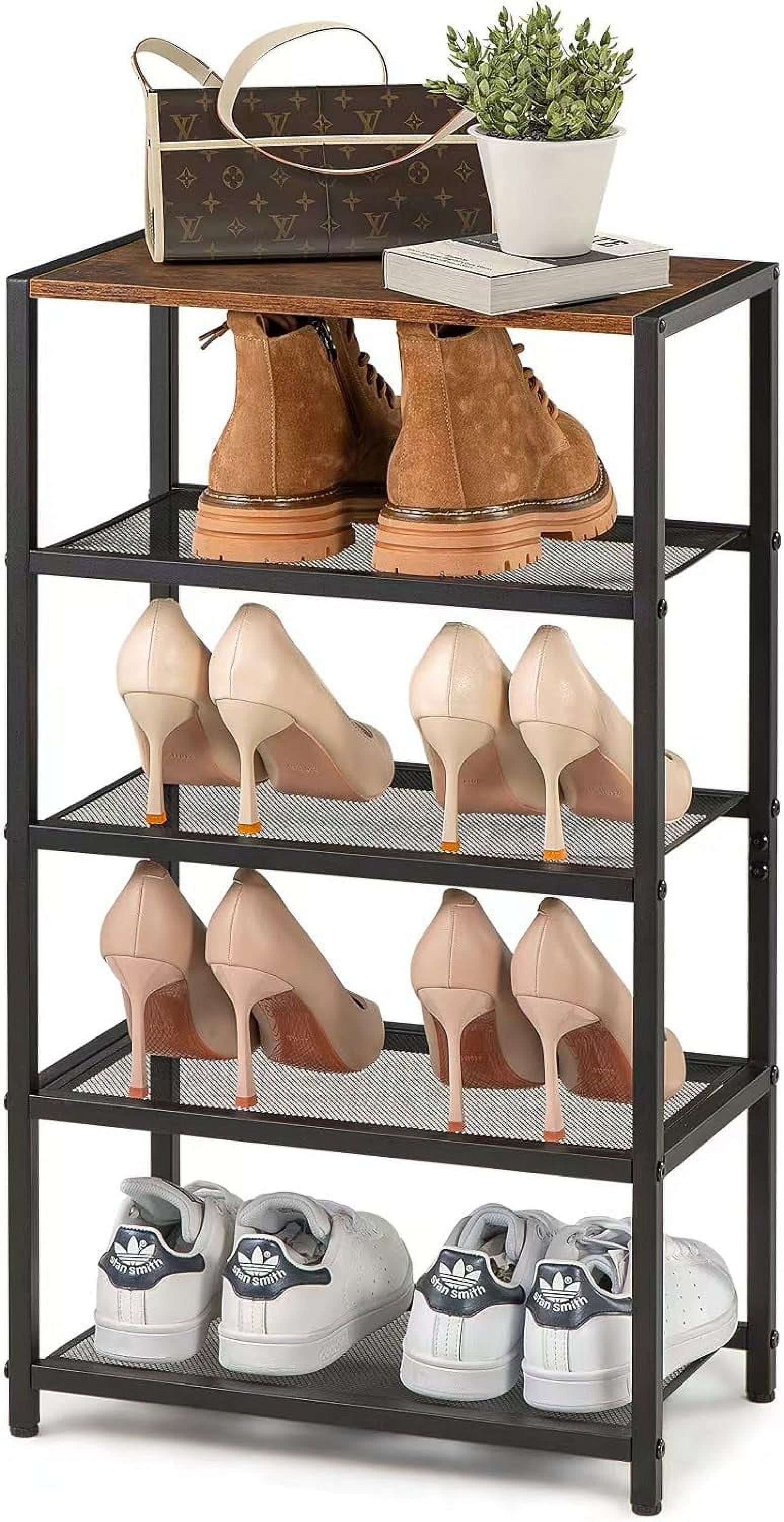 Metal 5 Tier Shoe Rack for Front Door Entrance, Entryway, and Closet ...
