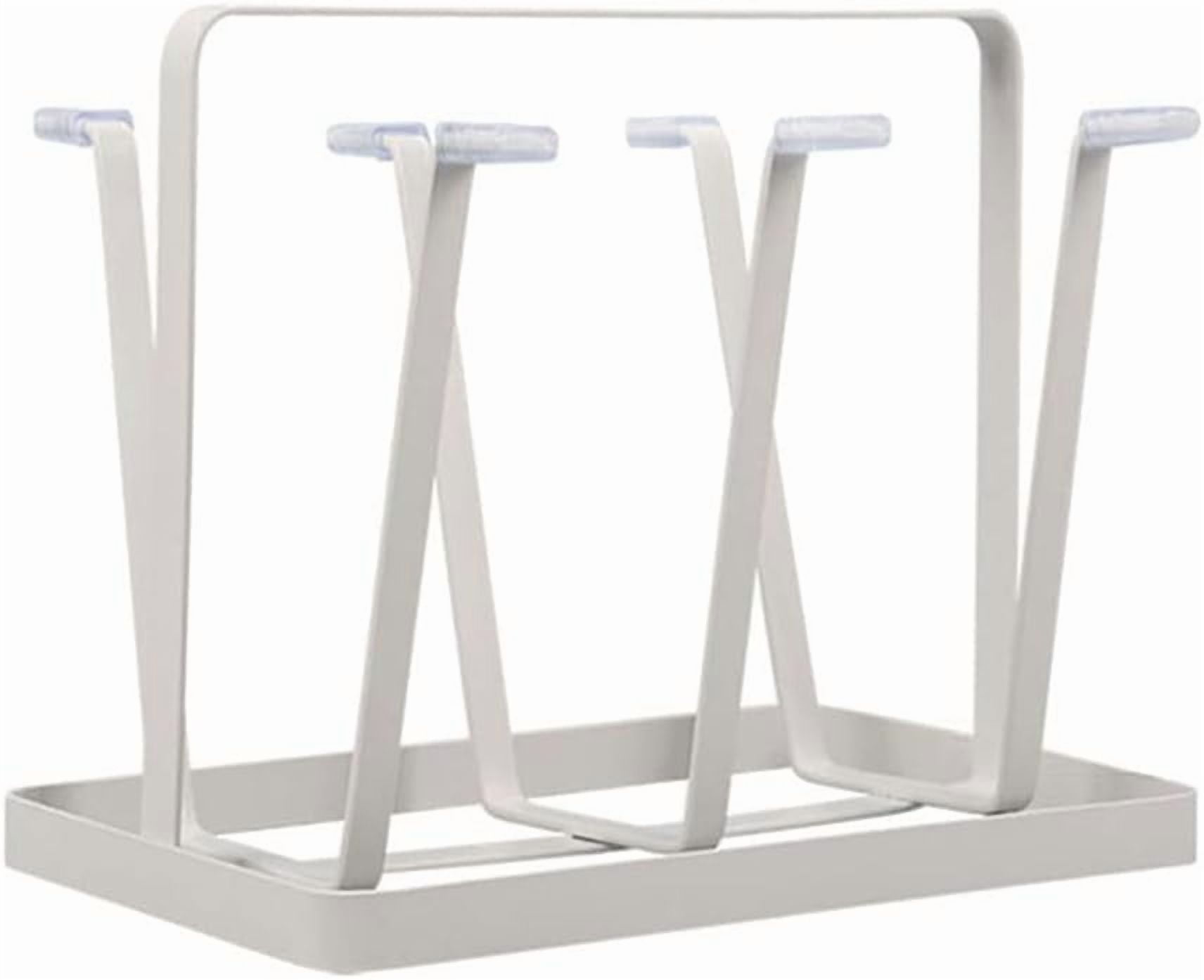ABPETE Metal 6 Cup Silicone Protective Hooks Mug Drying Rack, Non-Slip ...