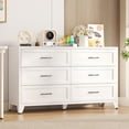 Metal 6 Drawer Dressers for Bedroom, 47" Wide White Steel Chest of ...