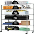 Metal 6 Tier Wire Shelving Unit with Wheels Heavy Duty Shelves NSF ...