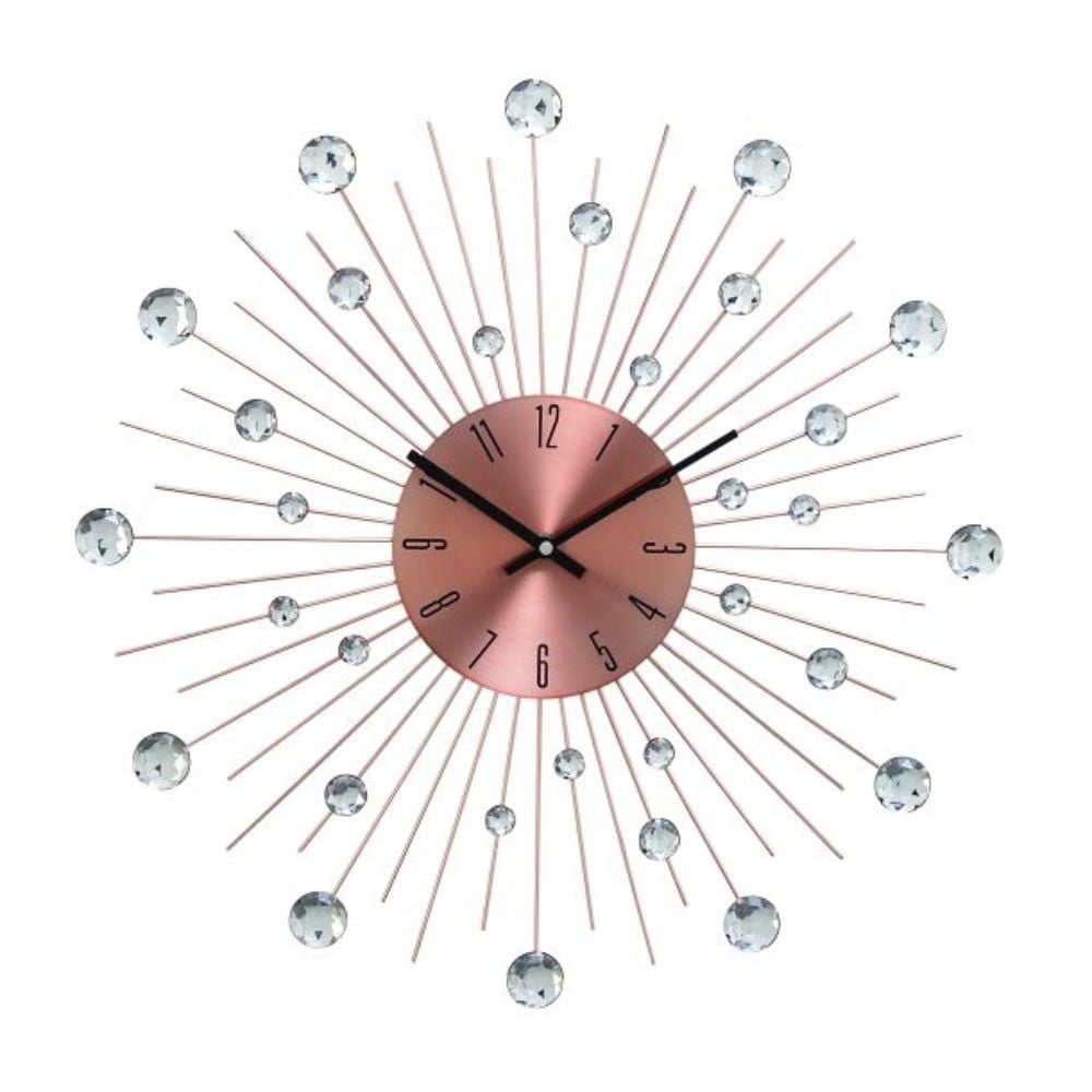 Decmode 20 Inch Modern Iron Burst Design Wall Clock With Bead Details ...