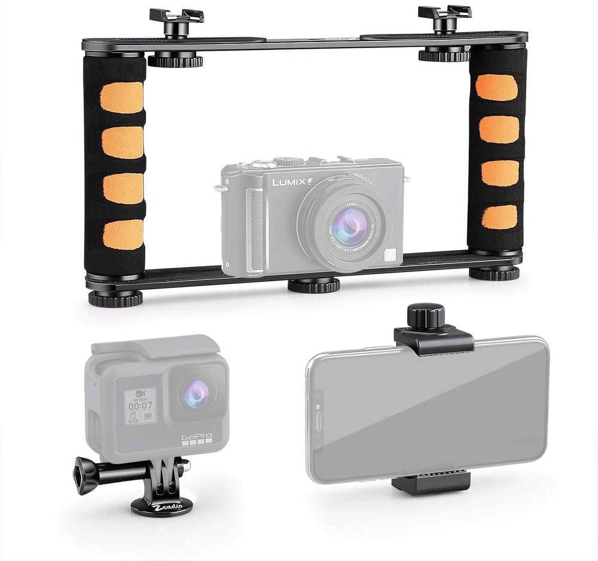 Metal Adjustable Video Rig, Handle Grip Stabilizer, Fits for All iPhone ...