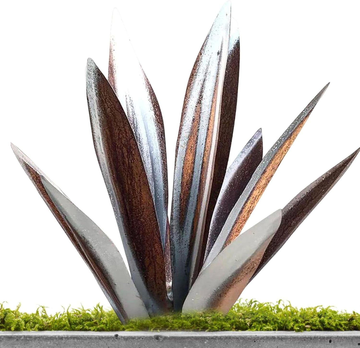 Metal Agave Yard Art Silver Size 27cm For Patio Decor, Easy ...