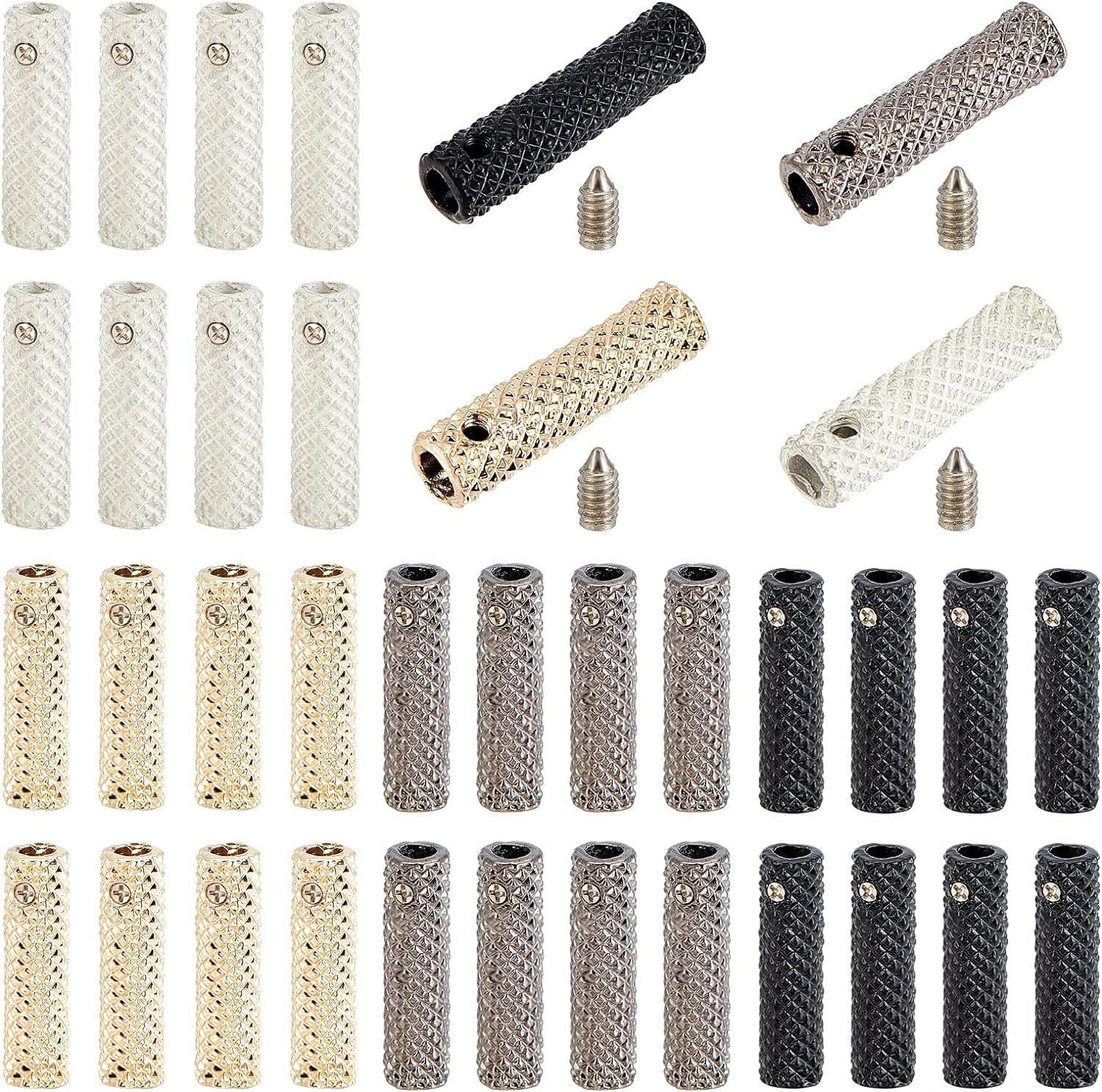 Metal Aglets Shoelace Tips 4 Colors Aglets for Shoelaces 32 Sets ...