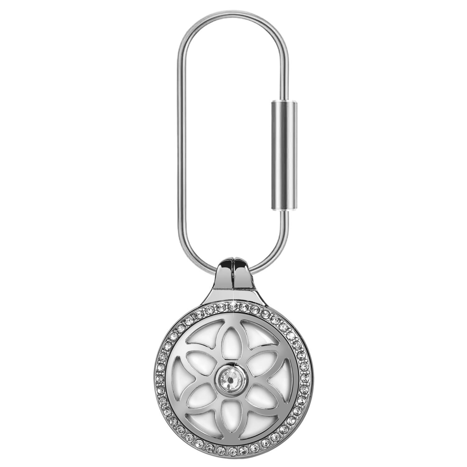 Metal AirTag Holder with Screw Lock, Silver Airtag Keychain Inlaid ...