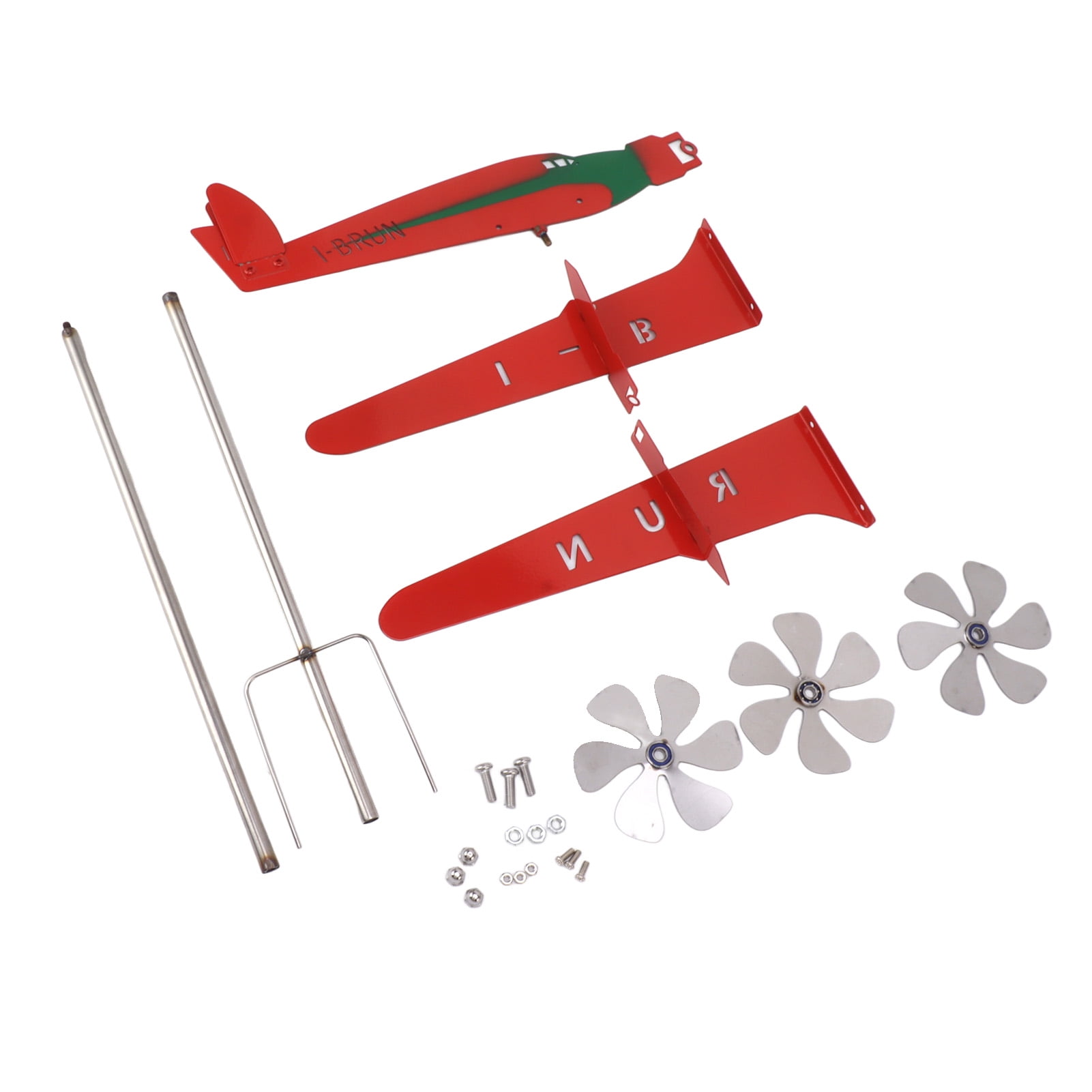 Metal Aircraft Weather Vane 3D Red Rustproof Smooth Airplane Windmill ...