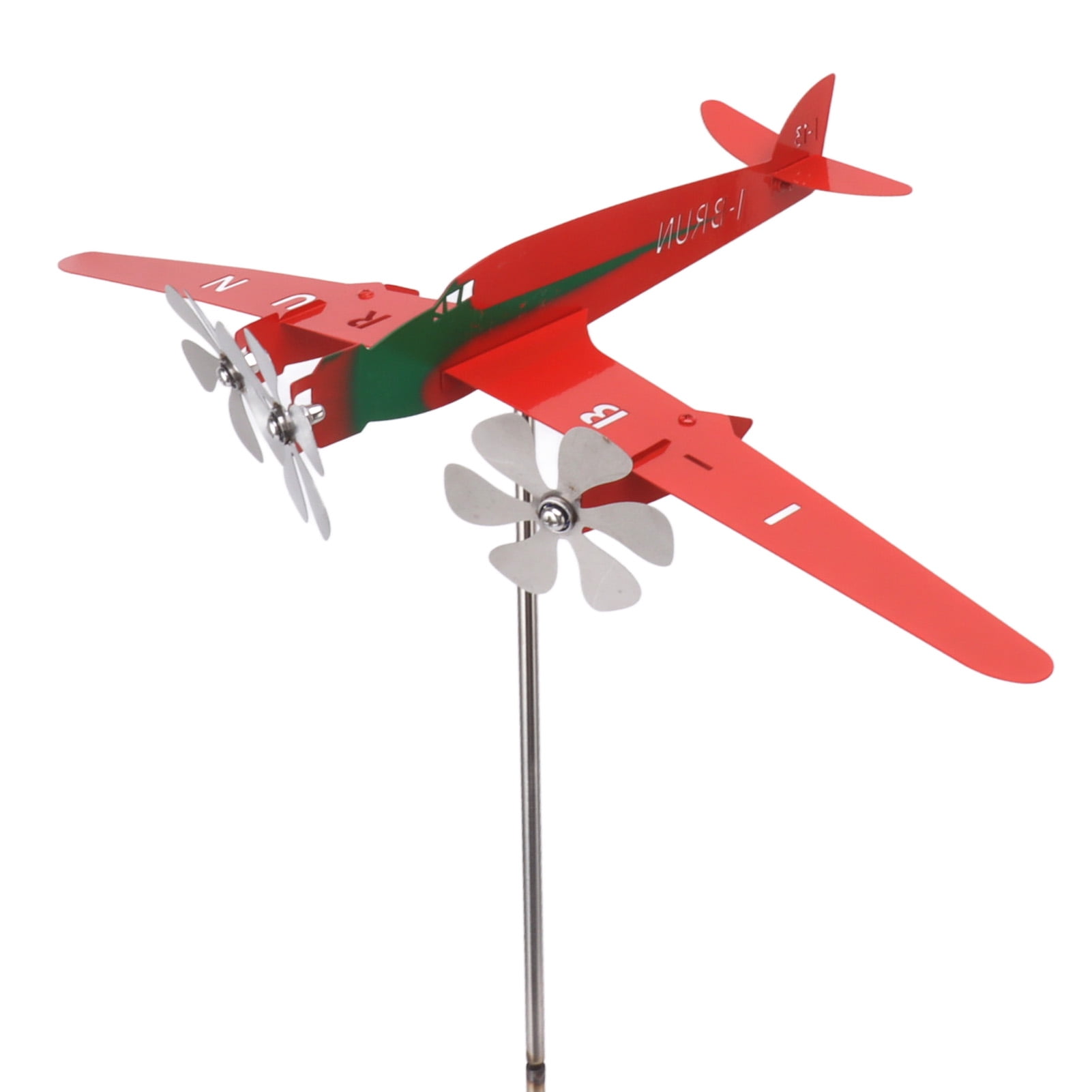 Metal Aircraft Weather Vane 3D Red Rustproof Smooth Airplane Windmill ...