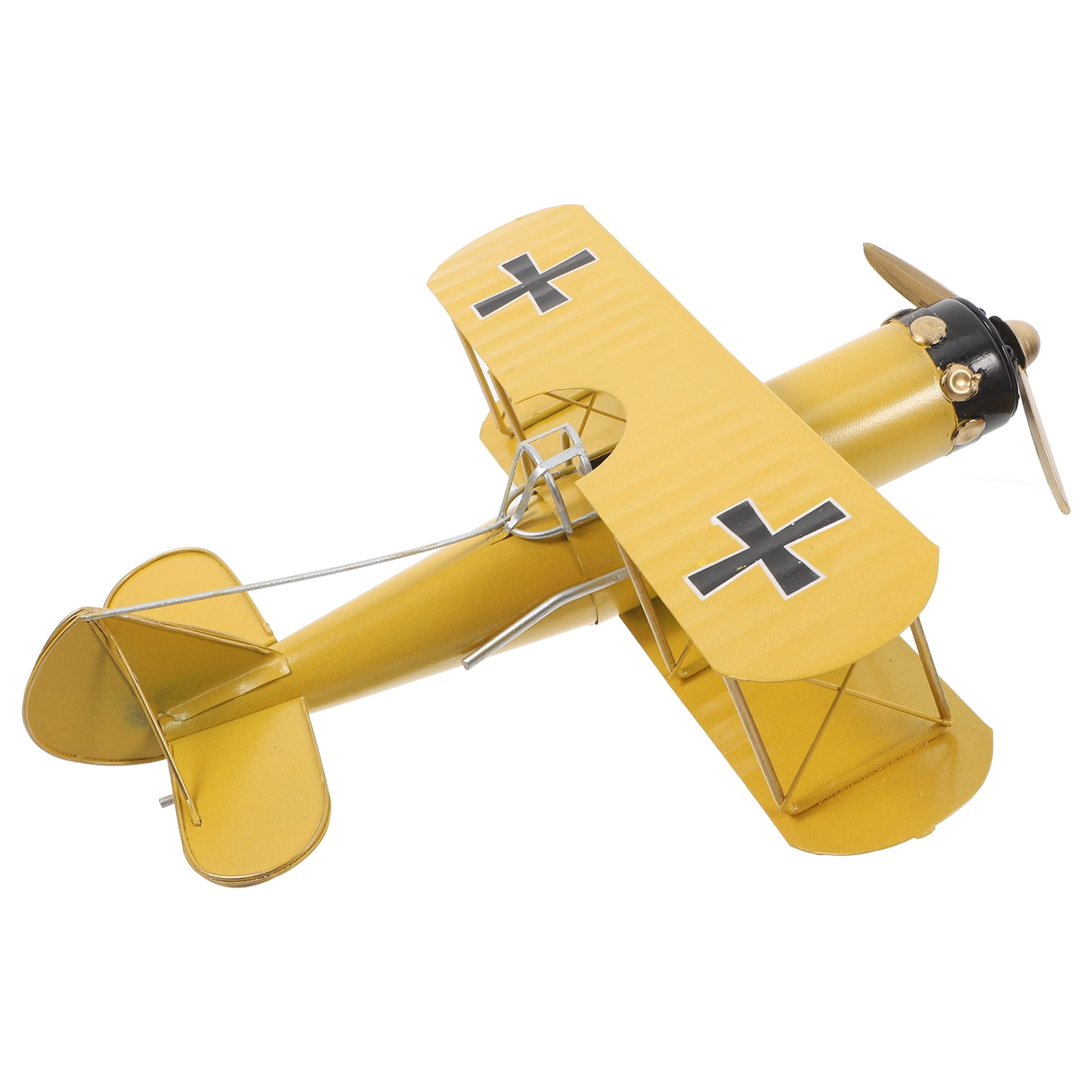 Vintage Yellow Iron Airplane Model for Home Decor with Realistic ...