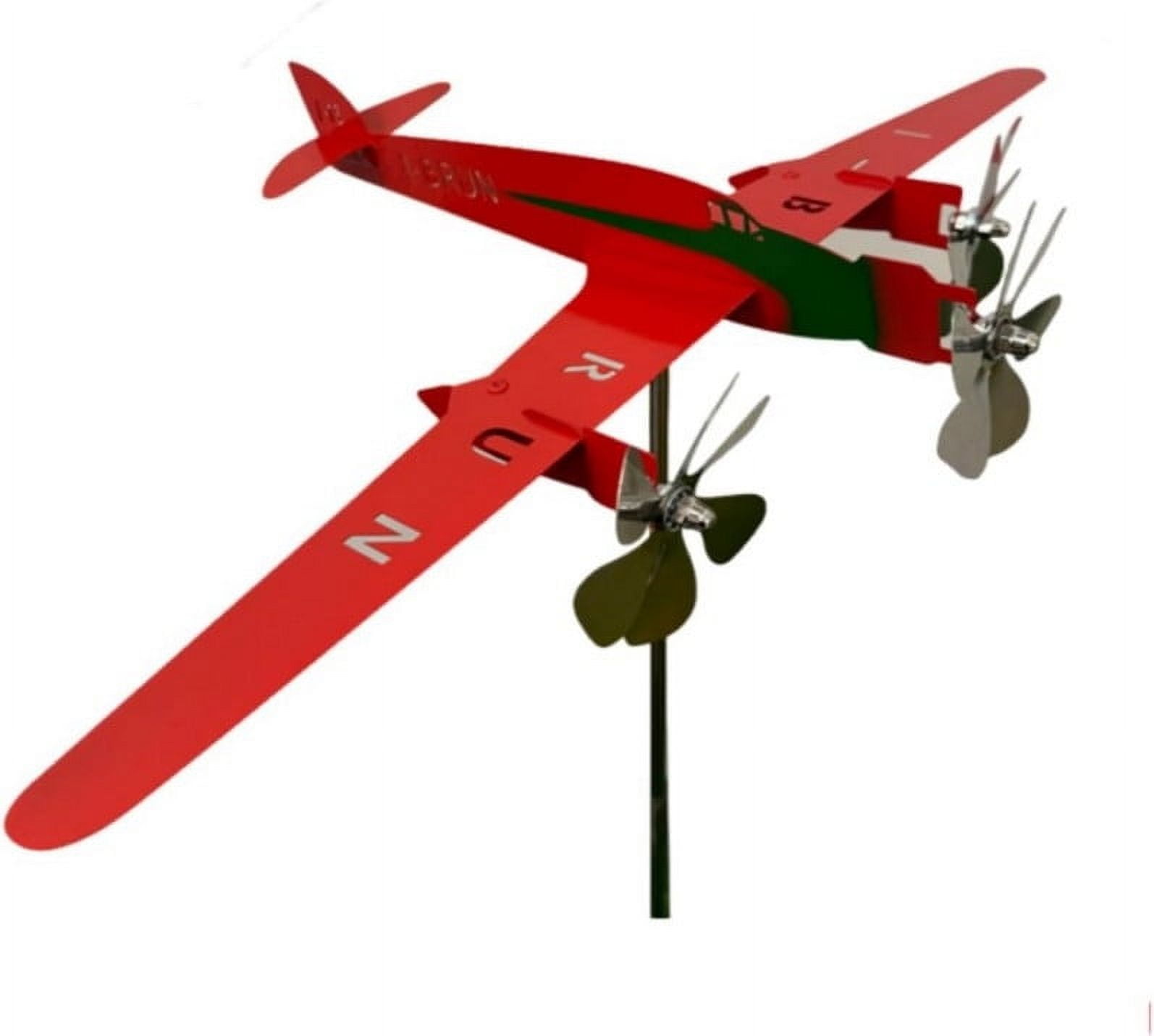 Metal Airplane Wind Spinner, Rotating Wind Vane Garden Decor with ...