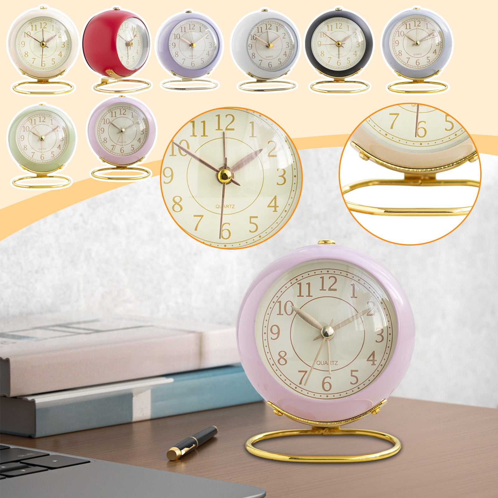 Metal Alarm Clock Creative Silent Children's Electronic Alarm Clock ...