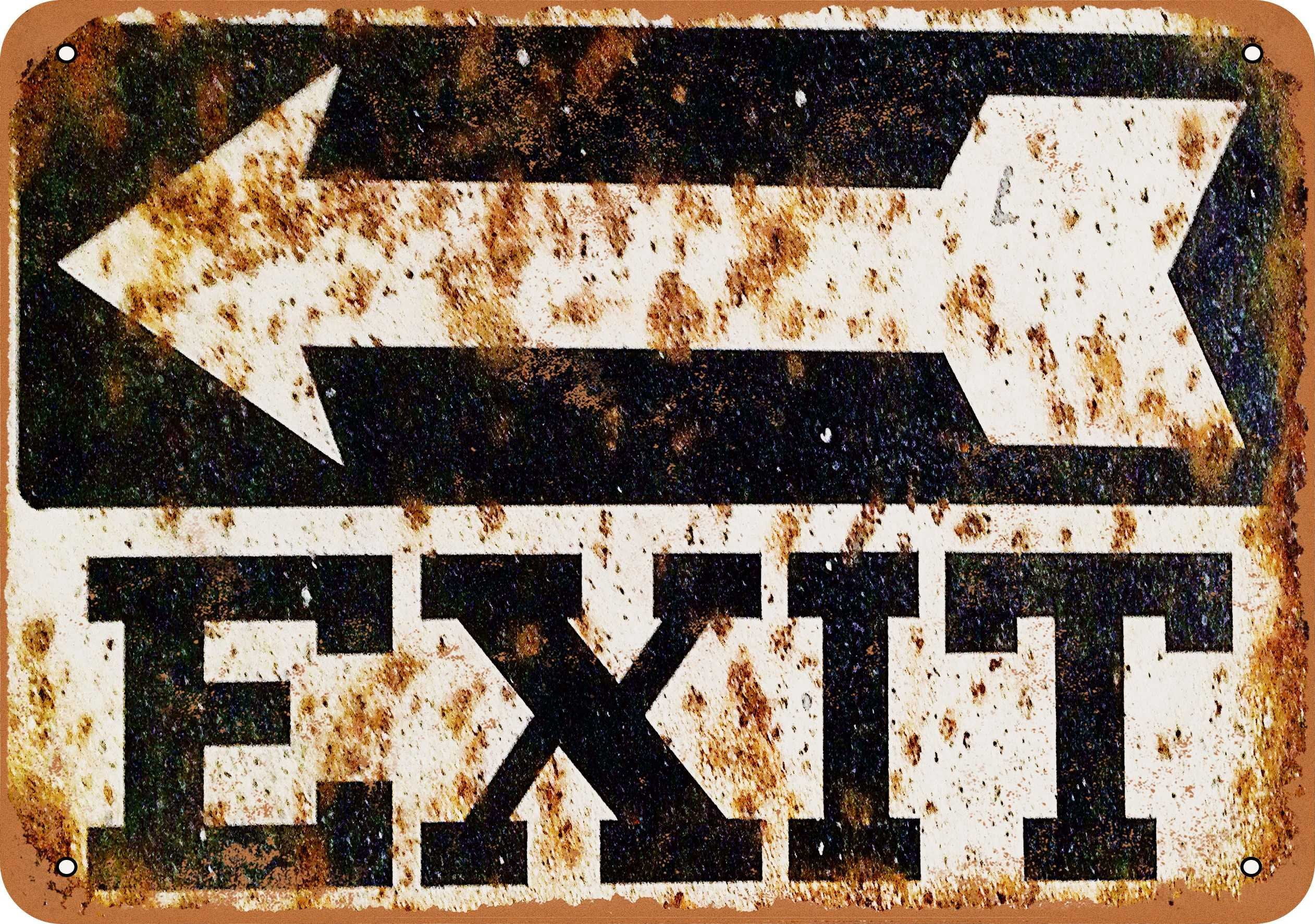 Metal Aluminium Sign - Exit Sign - Vintage Look Size: 8 x 12 inch ...