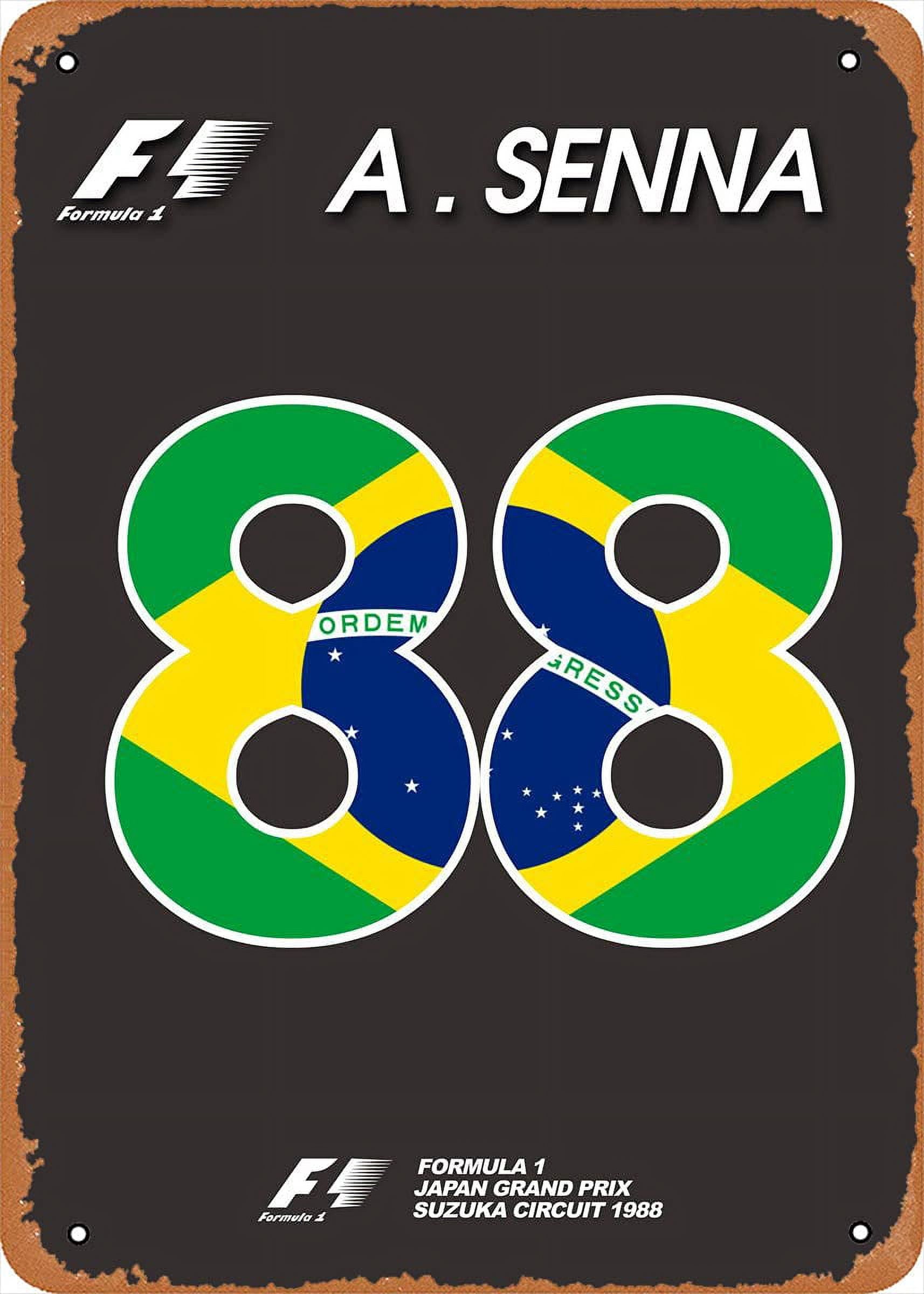 Metal Aluminium Signs - F1 Ayrton Senna 88 Grid Plate -es Metal Poster ...
