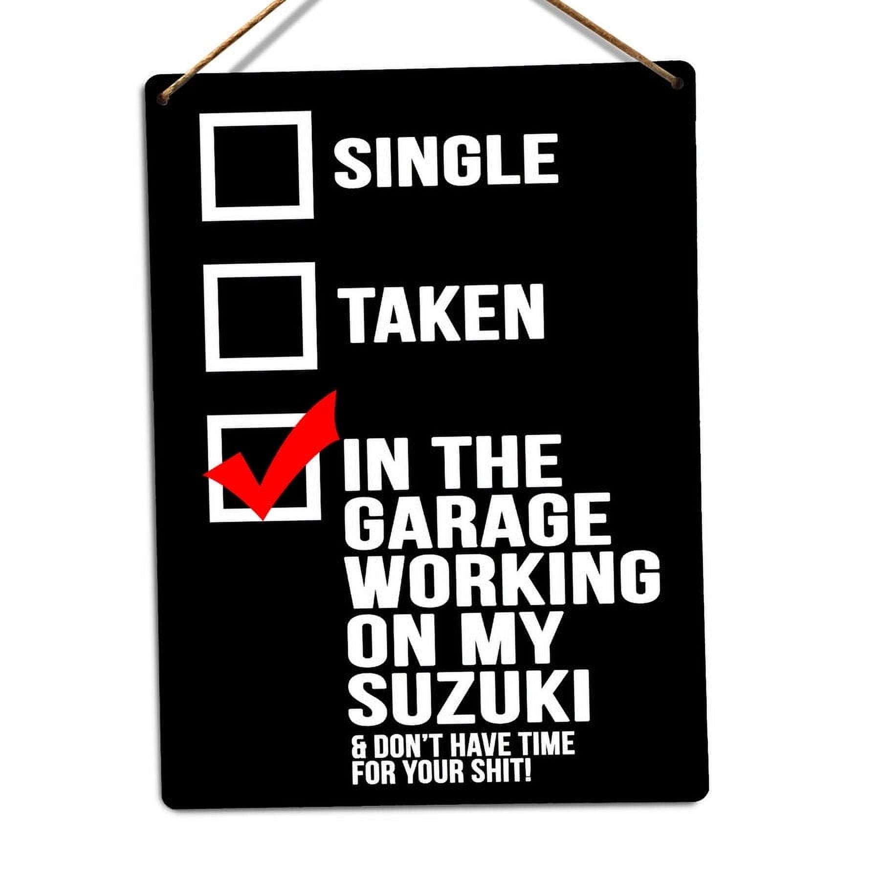Metal Aluminium Wall Sign In The Garage Working..Suzuki Home Art Decor ...