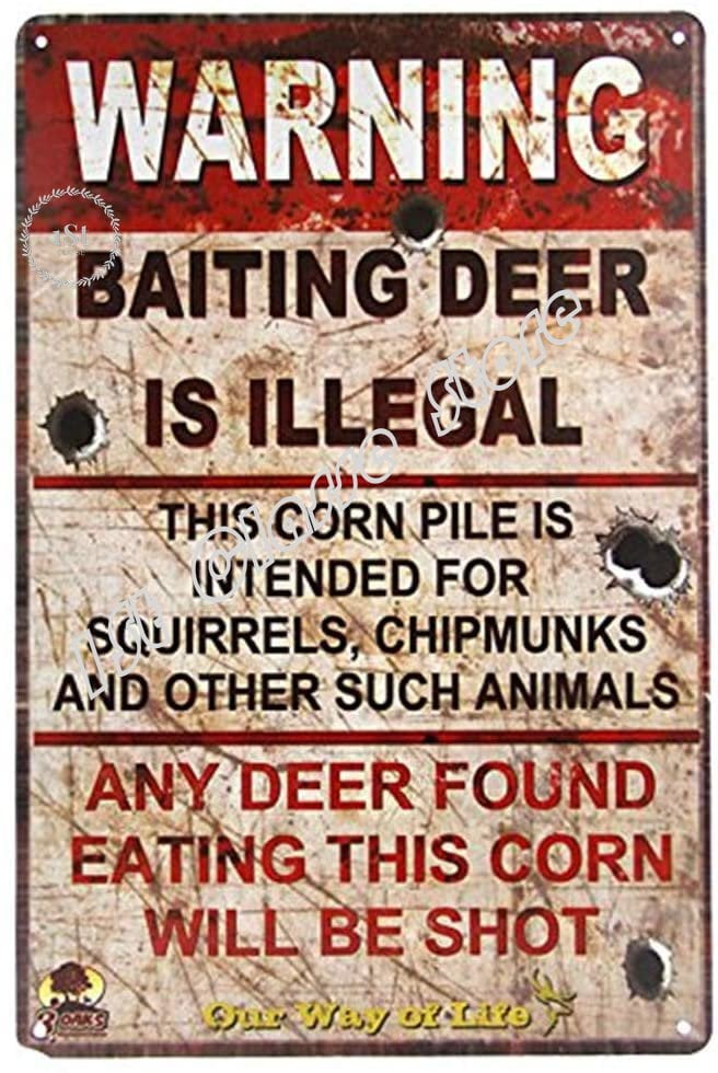 Metal Aluminum Sign Baiting Deer is Illegal Poster Metal Plaque Vintage ...