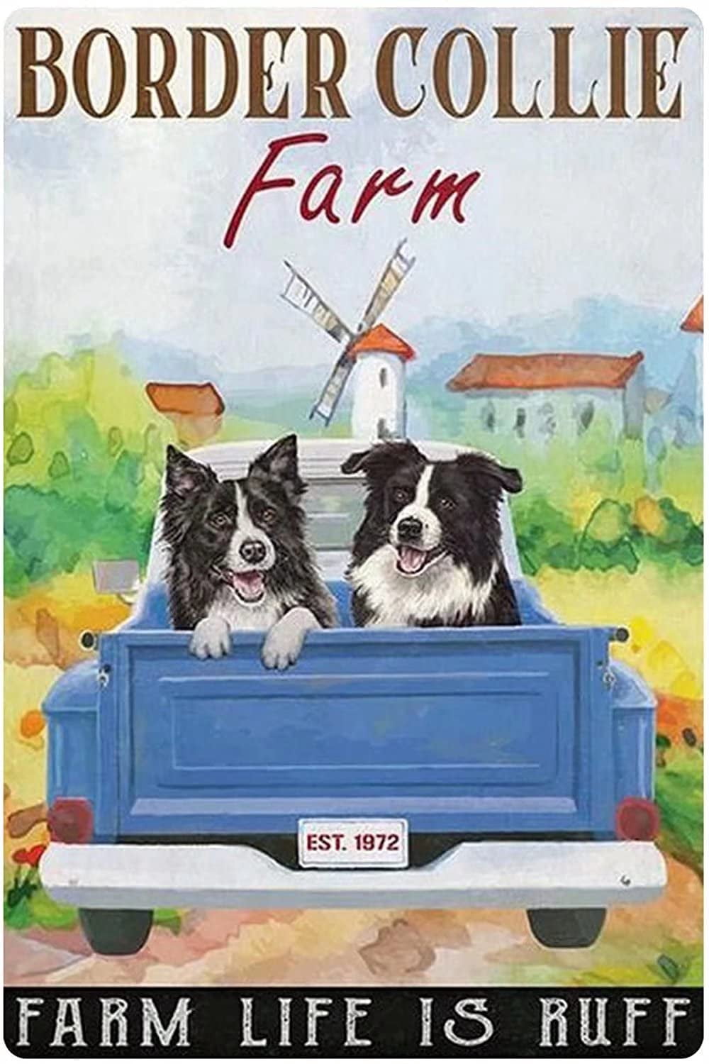 Metal Aluminum Sign For Border Collie Farm Poster Metal Sign Vintage ...