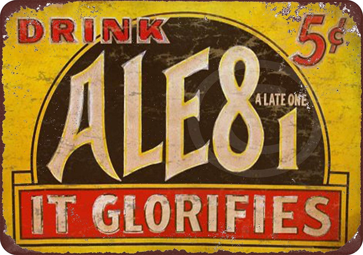 Metal Aluminum Sign For Sign Drink Ale 81 5 Cent Bottles Reproduction ...