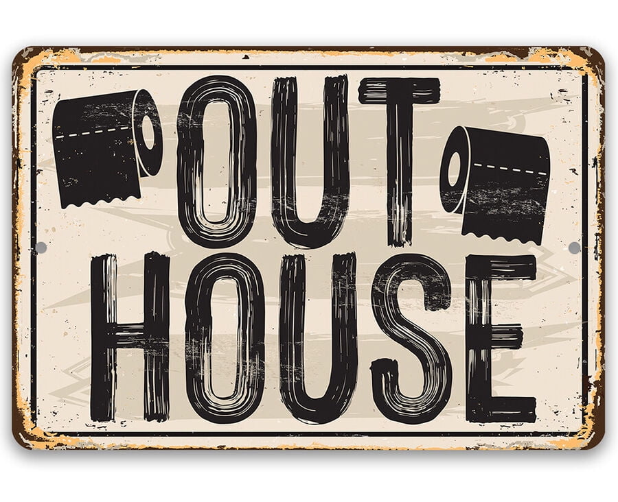 Metal Aluminum Sign Out house Toilet and Restroom Decoration Bathroom ...