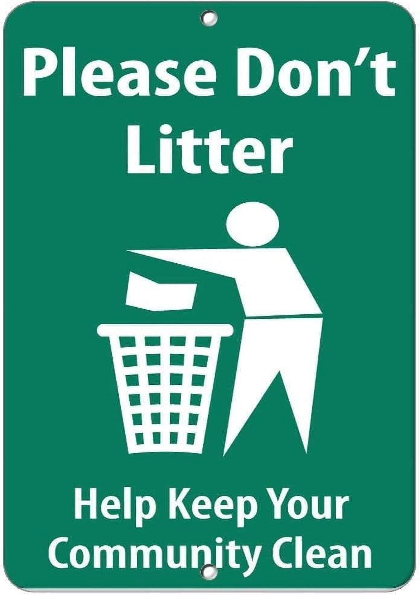 Metal Aluminum Sign Please Don't Litter Help Keep Your Community Clean ...