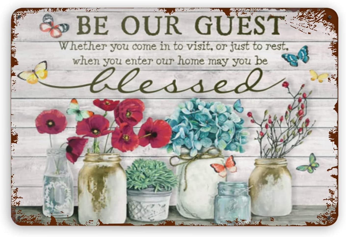 Metal Aluminum Signs, Be Our Guest Vintage Wall Decor Retro Art ...