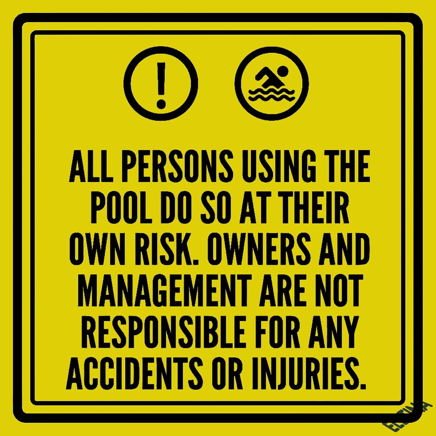 Metal Aluminum Warning Sign,Pool Rules Sign,Pool Safety Sign Liability ...