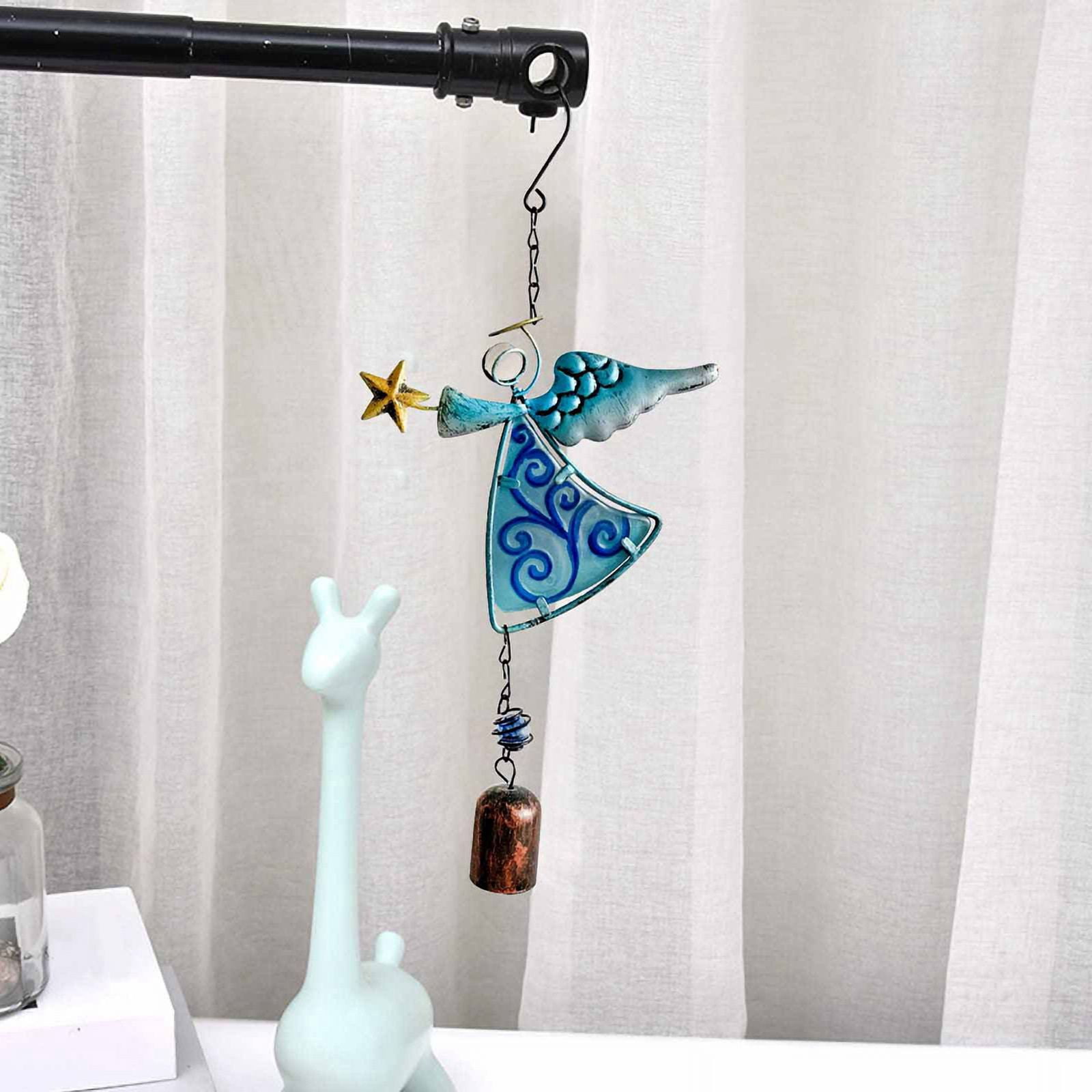 Metal Angel Wind Chime Hanging Decoration Ornament Bells Wing Angel ...