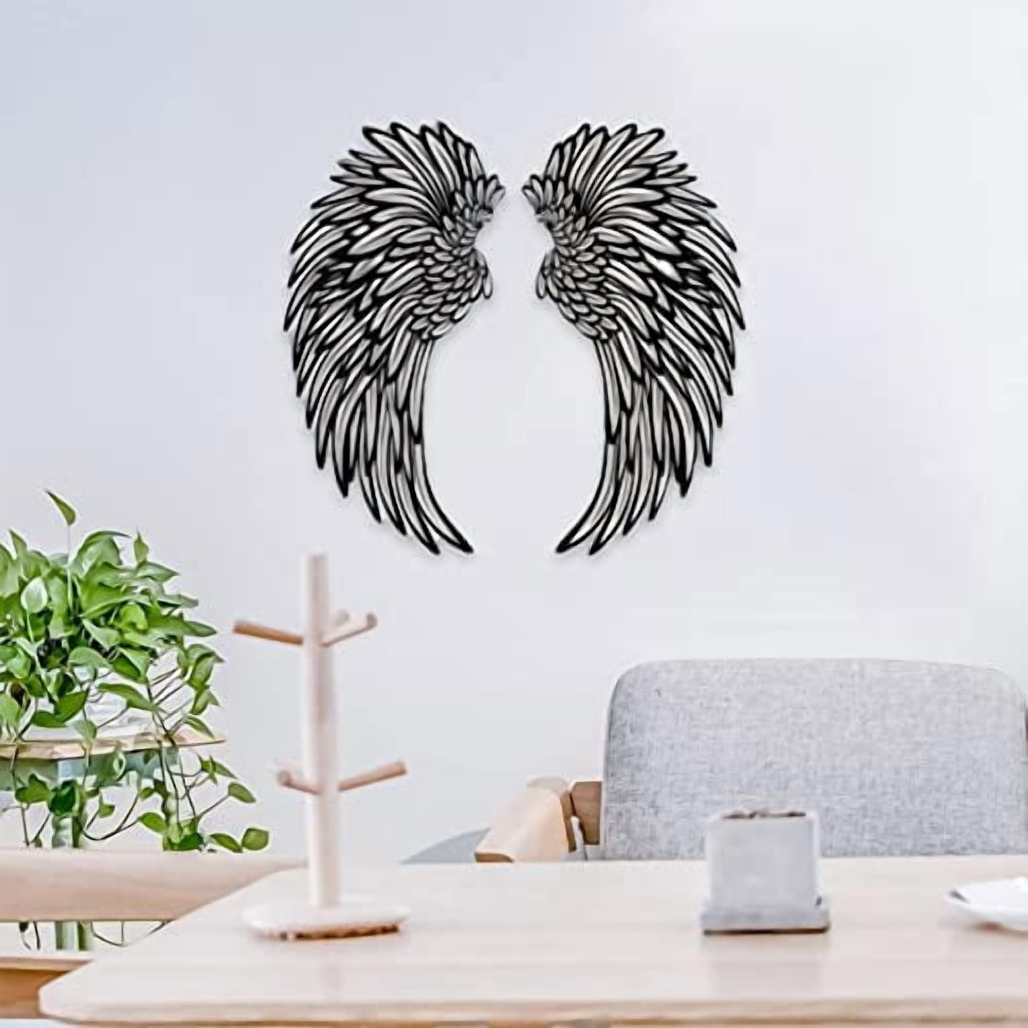Metal Angel Wings Wall Decor, Angel Wings Metal Wall Art Decor with Led ...