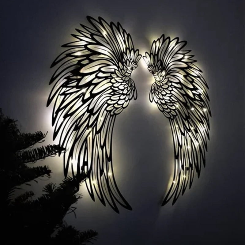 Metal Angel Wings Wall Sculpture Modern Wing Wall Hanging Art Decor ...