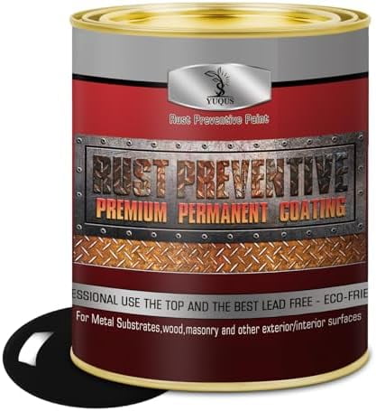 Metal Anti-Rust Paint Black, High Gloss 16 Fl oz, Metal Primer and ...