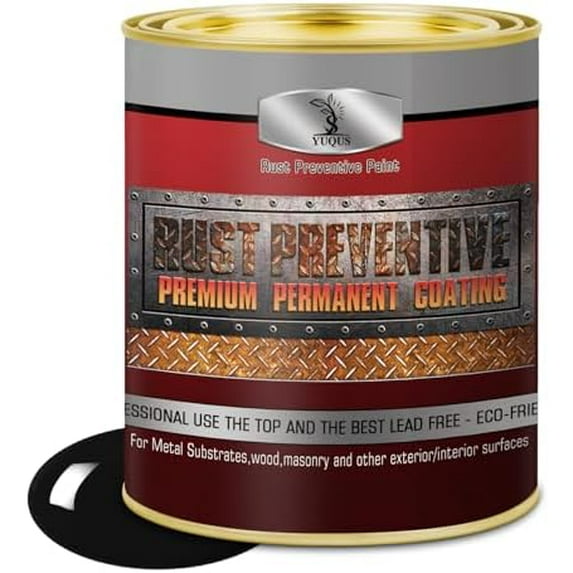 Metal Anti-Rust Paint Black, High Gloss 16 Fl oz, Metal Primer and ...