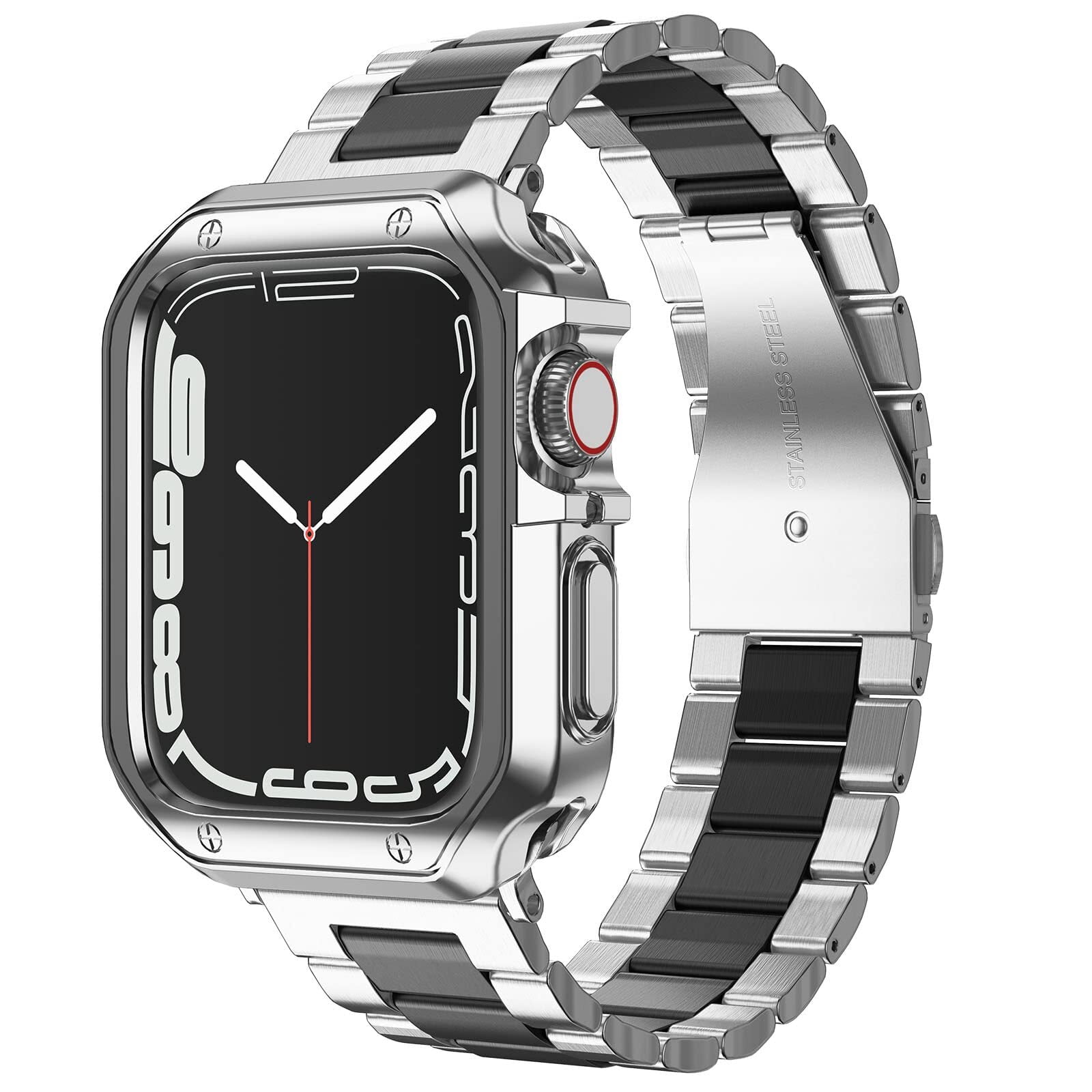 Metal Apple Watch Band 41mm 40mm 38mm Stainless Steel Strap with TPU ...