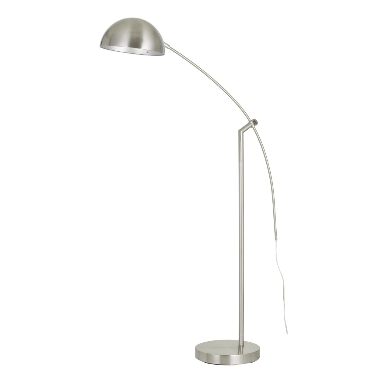 Metal Arc Design Floor Lamp with Round Base and Stalk Support, Silver ...