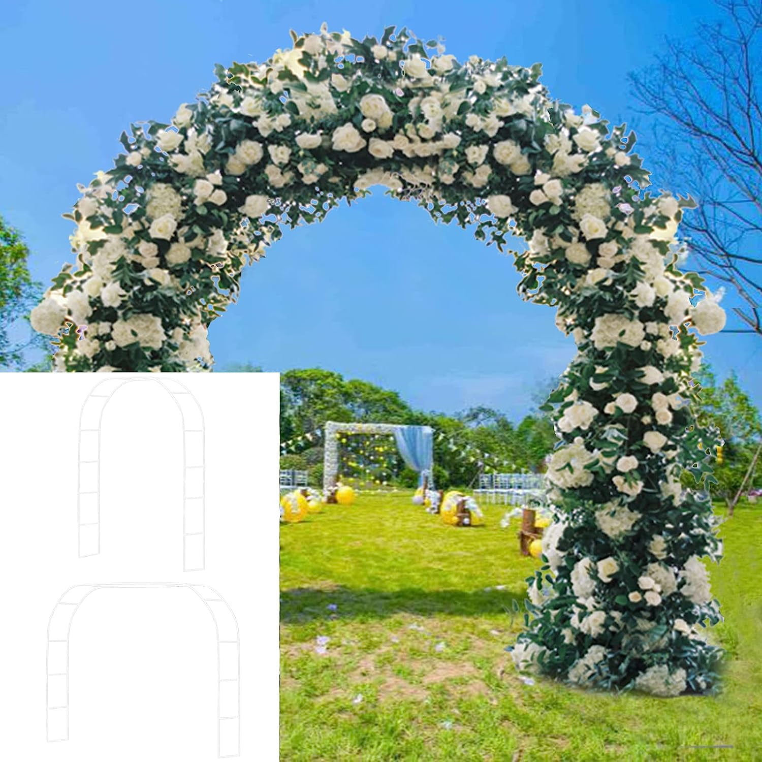 Metal Arch Arbor Garden Arch for Various Climbing Plants Pergola ...