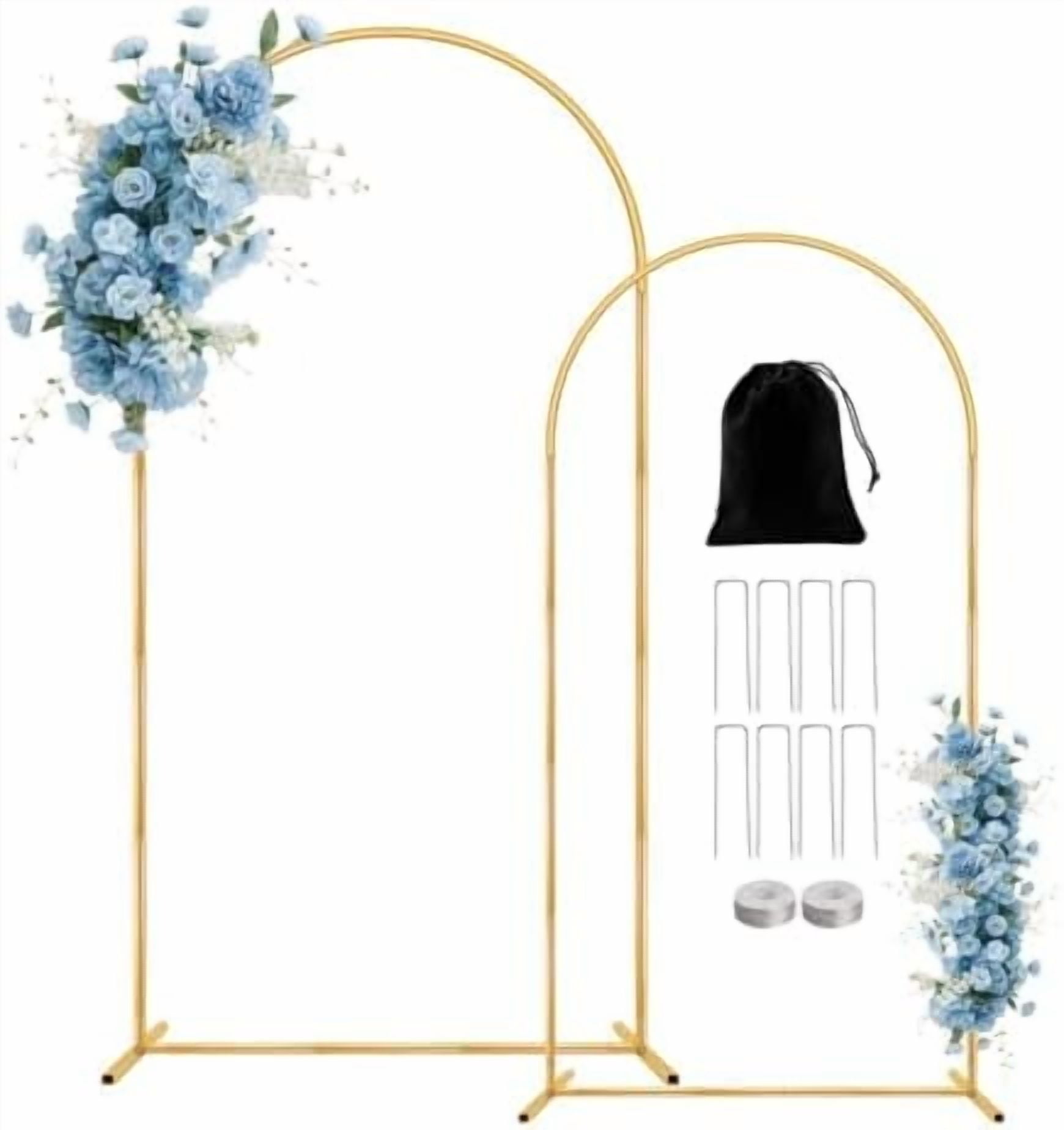 Metal Arch Backdrop Stand, 7.2FT+6FT Wedding Arch Stand, Set of 2 ...