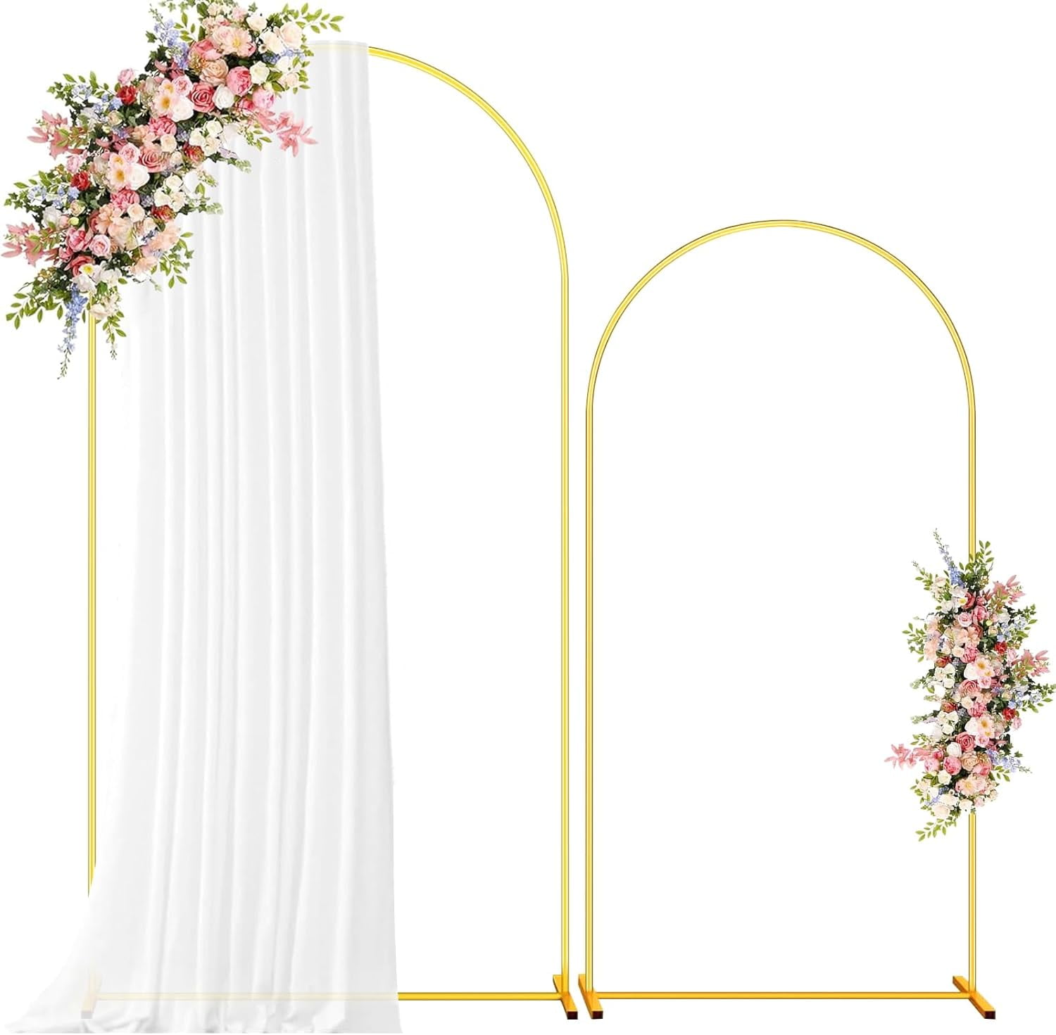Metal Arch Backdrop Stand, 7.2FT+6FT Wedding Arch Backdrop Stand, Set ...