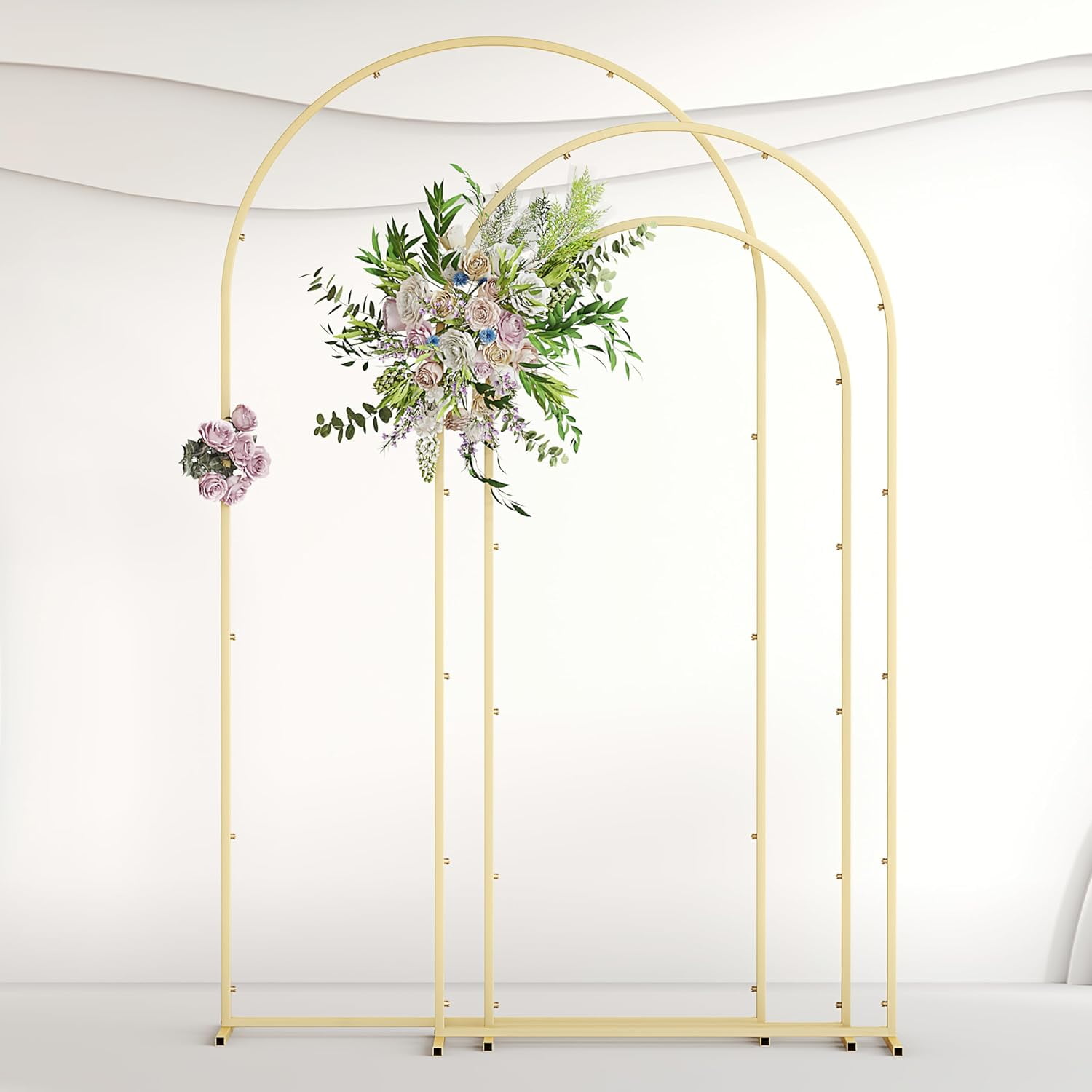 Metal Arch Backdrop Stand, Gold Wedding Arch Frame for Birthday Party ...