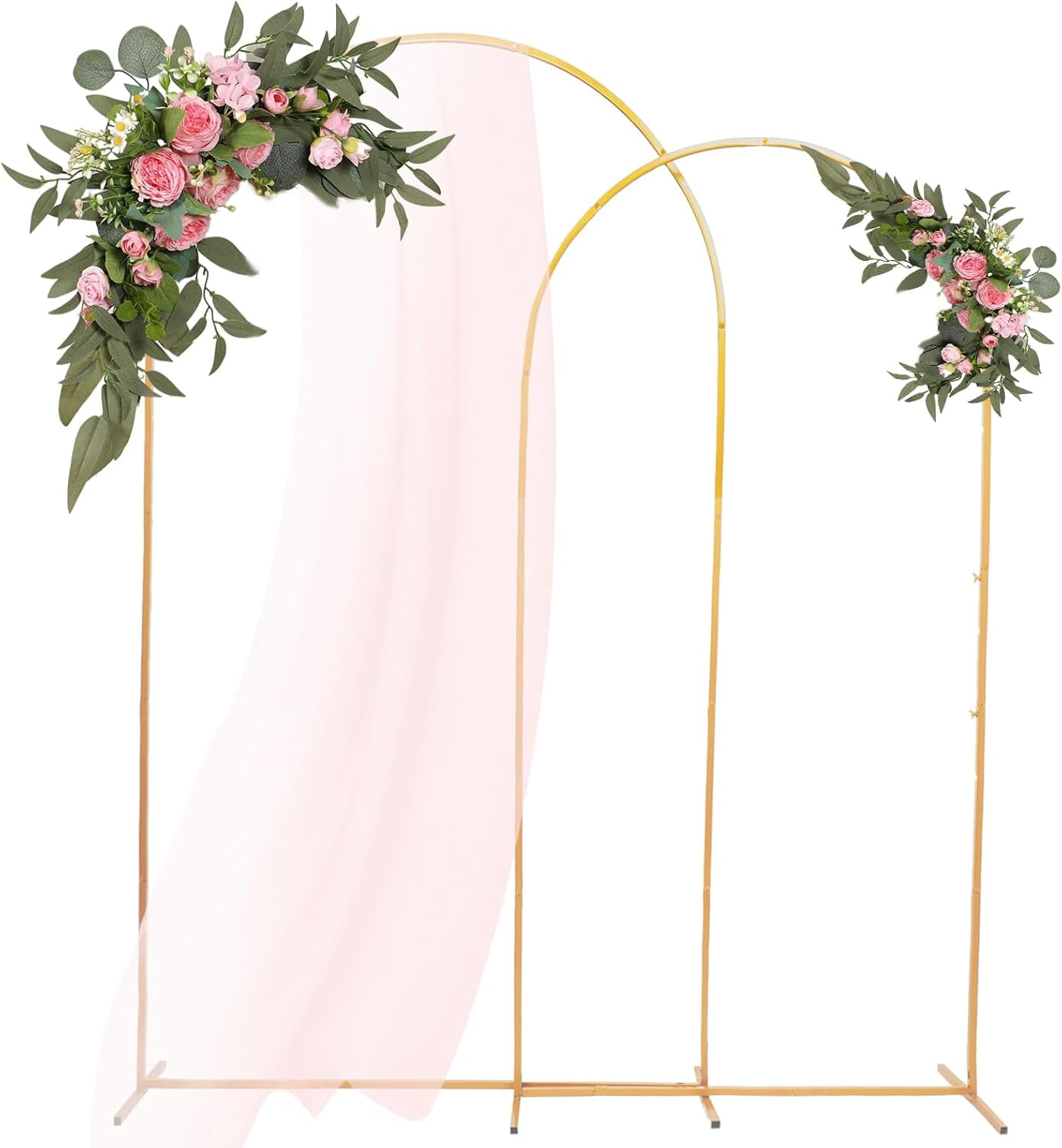 Metal Arch Backdrop Stand Set of 2 (7.2FT,6.6FT) Gold Wedding Arch ...