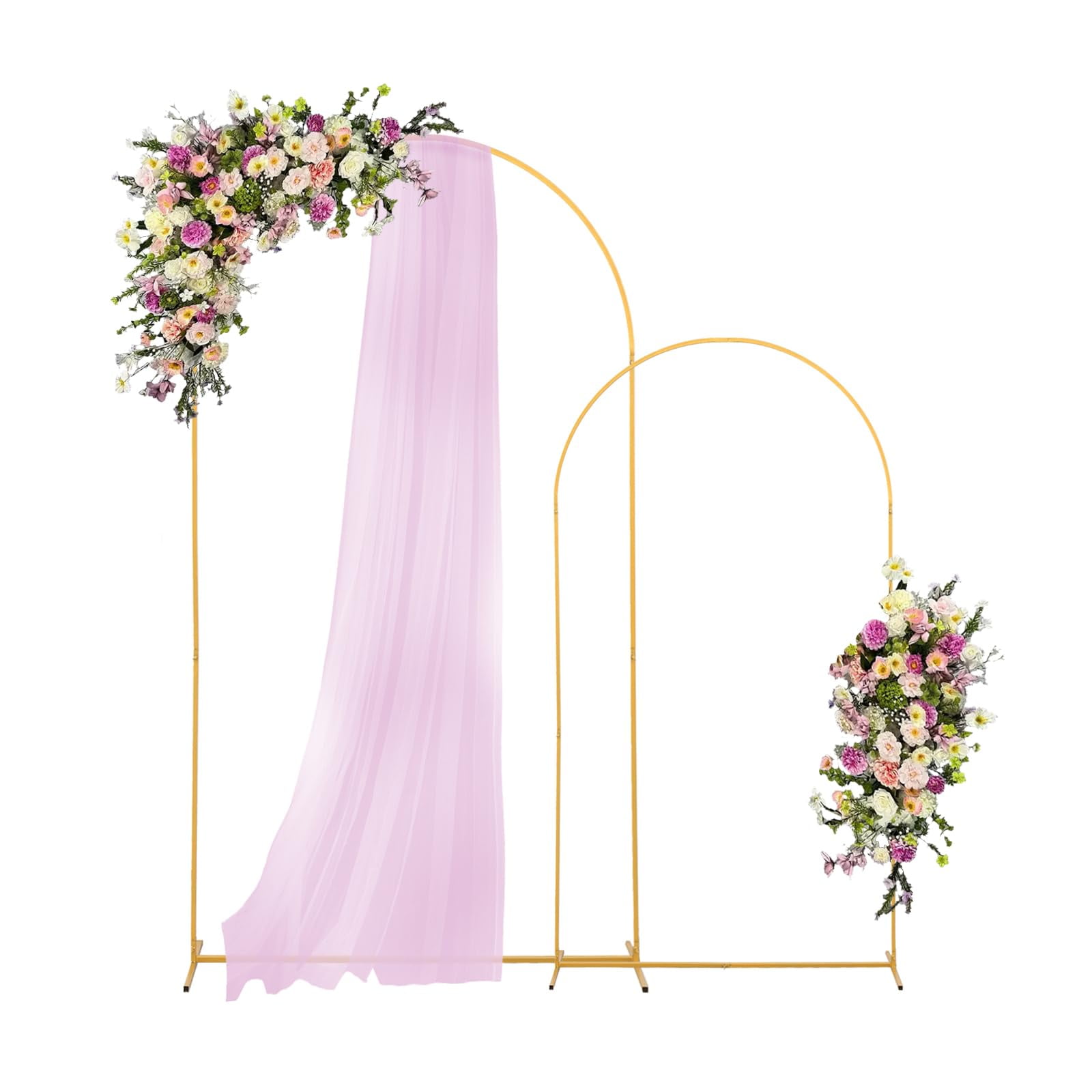 Metal Arch Backdrop Stand Set of 2 (7.2FT+6FT) Gold Wedding Arch Stand ...