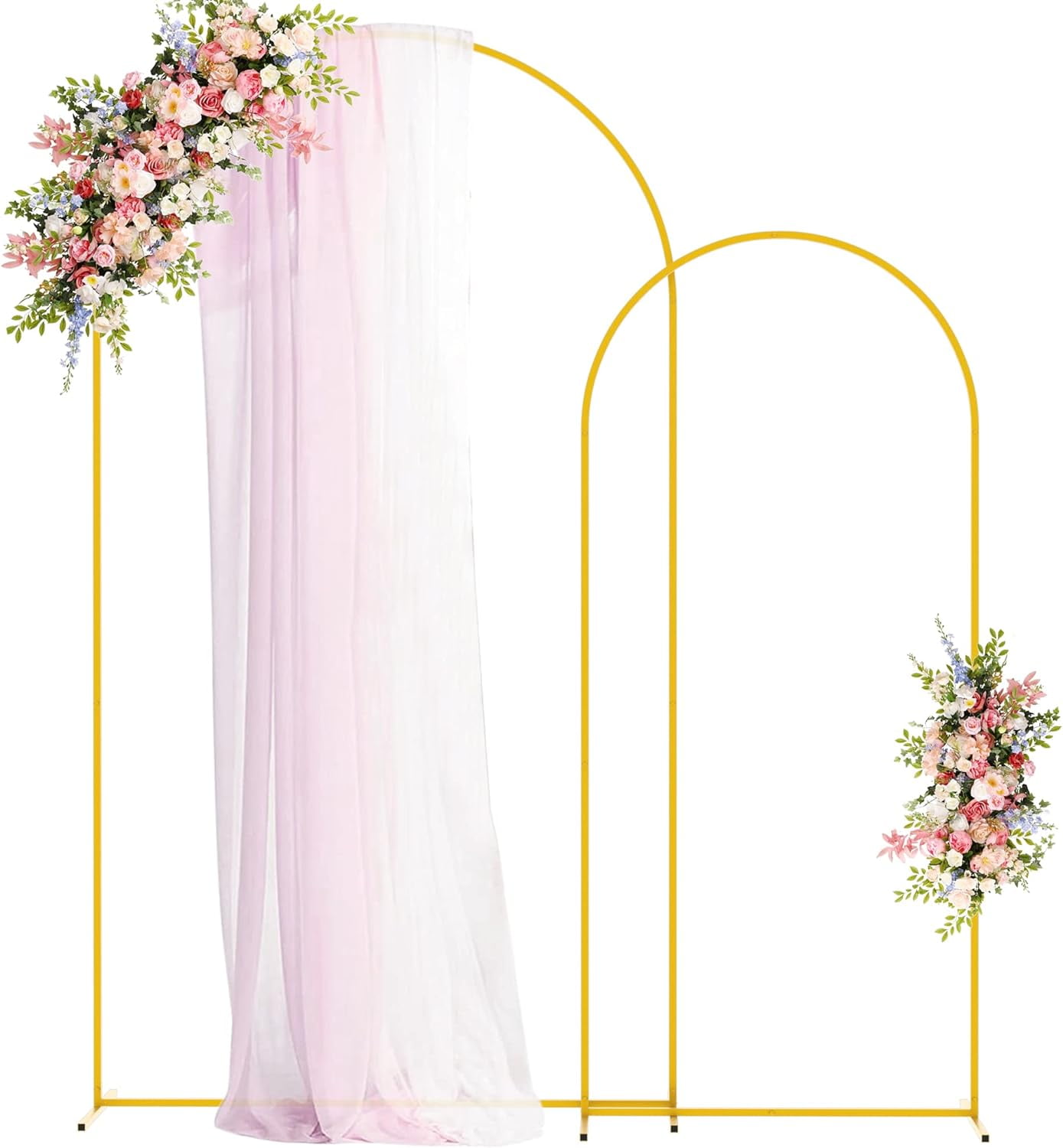 Metal Arch Backdrop Stand Set of 2 Gold Wedding Arch Stand 7.2FT & 6FT ...