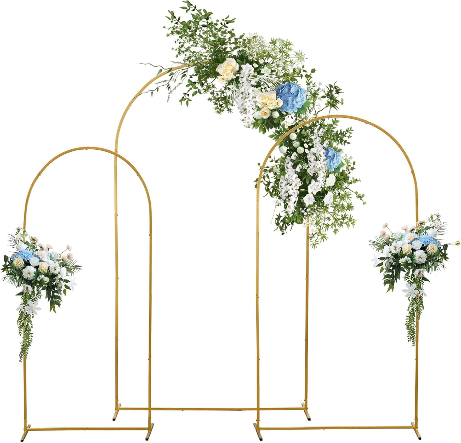 Metal Arch Backdrop Stand Set of 3, 6.6/5.9/4.9Ft Gold Wedding Arches ...