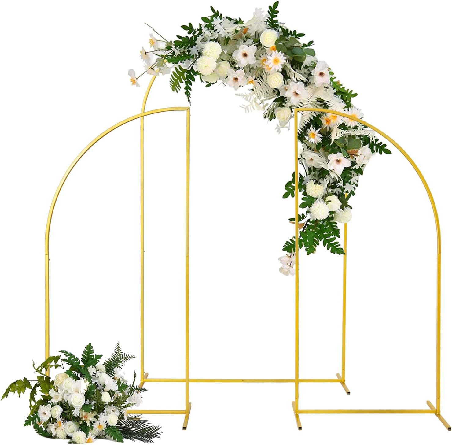 Metal Arch Backdrop Stand Set of 3, 7.2Ft Gold Wedding Arches Stand for ...