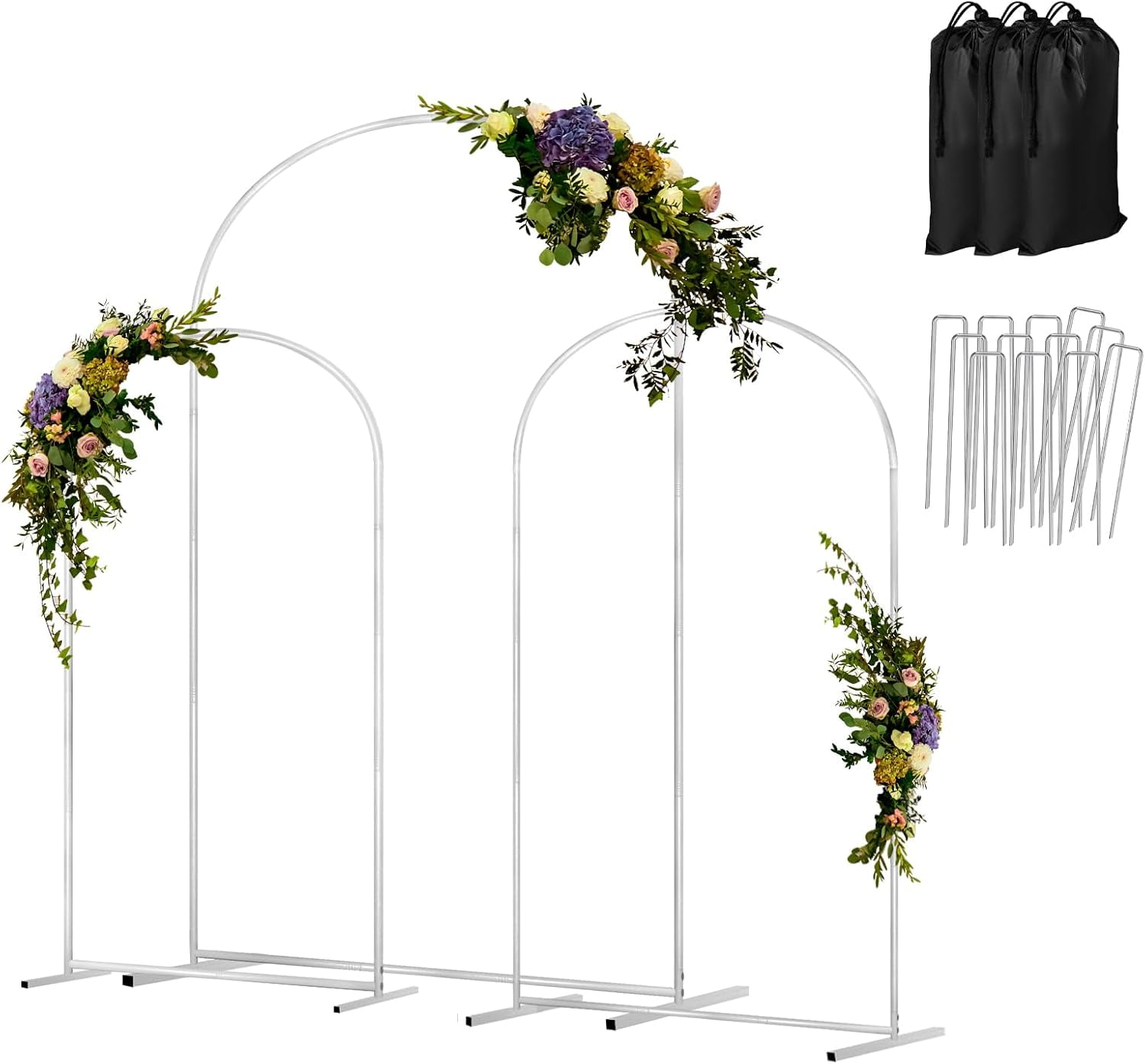 Metal Arch Backdrop Stand Set of 3 Wedding Arches for Ceremony Bridal ...