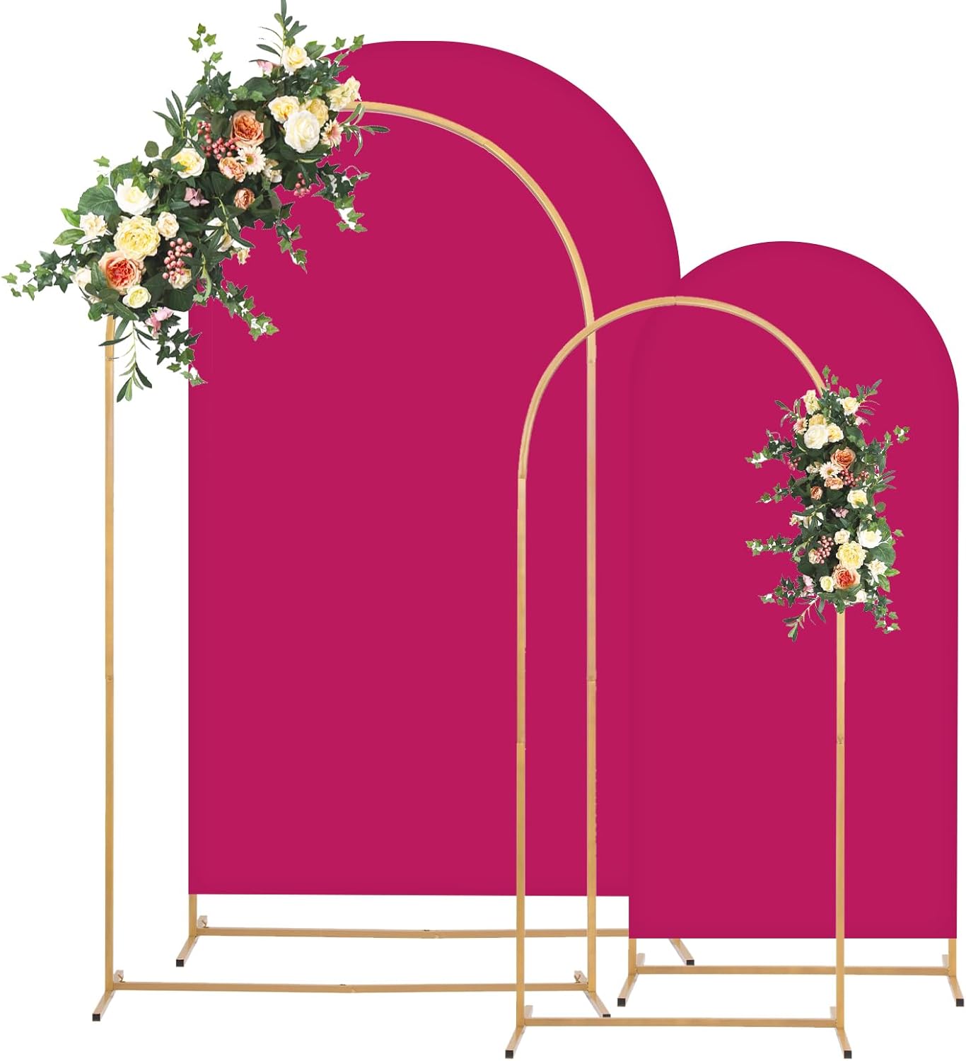 Metal Arch Backdrop Stand and Cover Set, 7.2FT, 6FT Party Backdrop ...