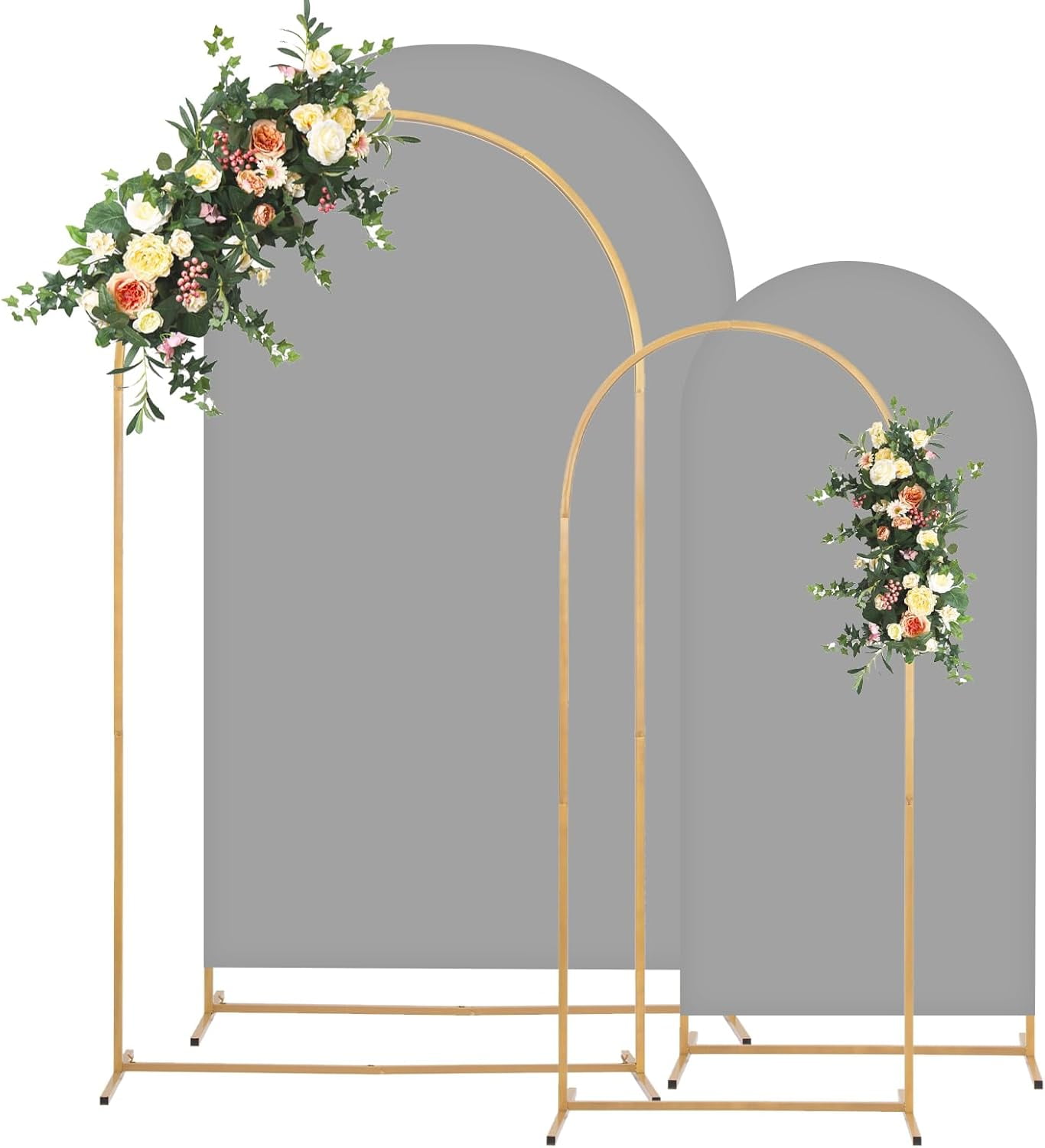 Metal Arch Backdrop Stand and Cover Set, 7.2FT, 6FT Party Backdrop ...