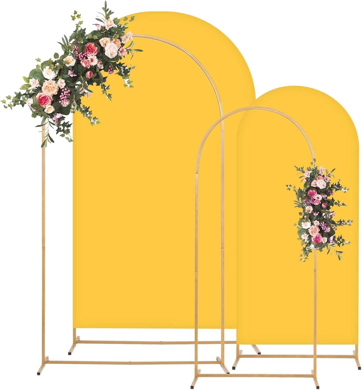 Metal Arch Backdrop Stand and Cover Set, 8FT, 6.6FT Party Backdrop ...