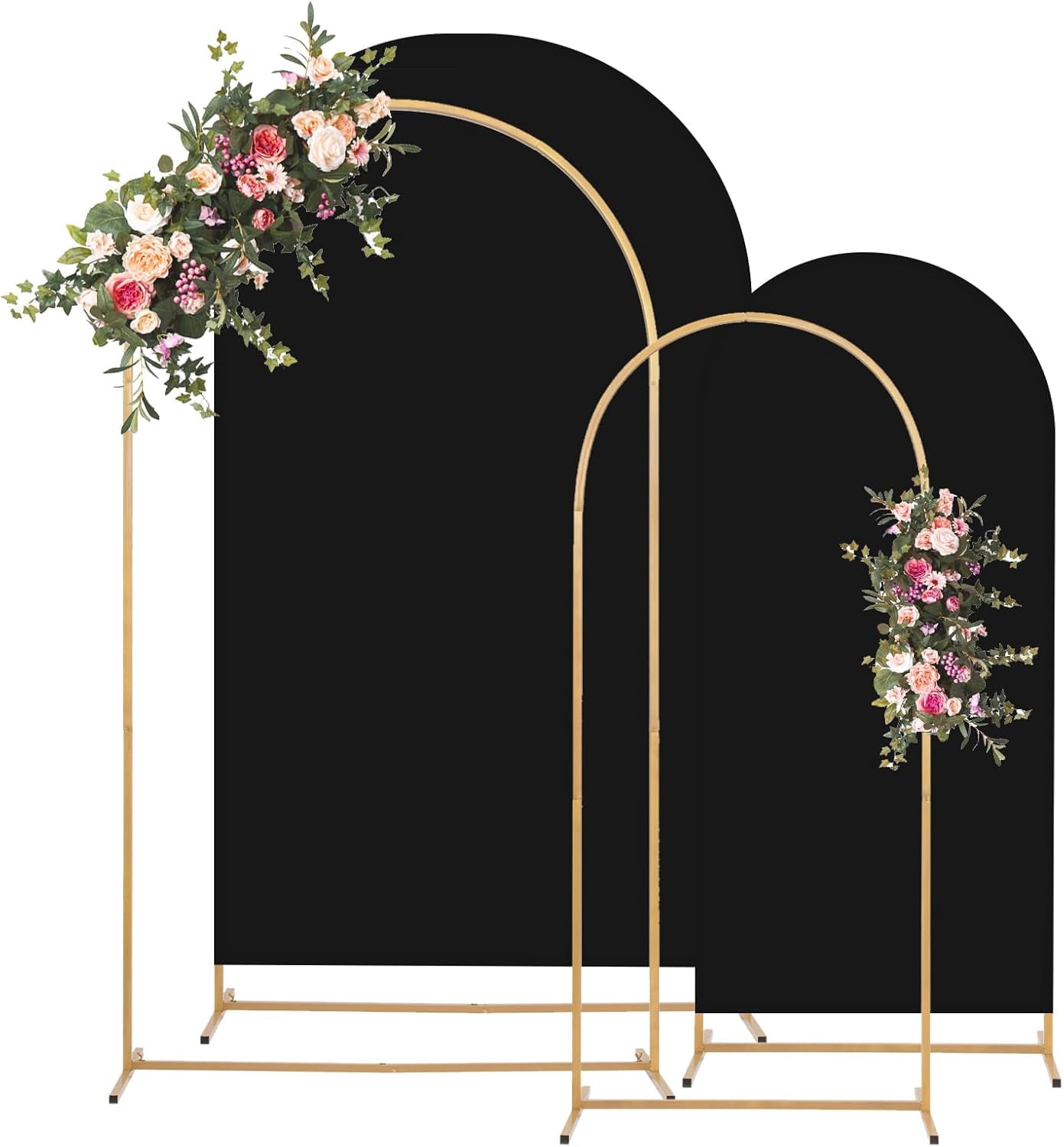 Metal Arch Backdrop Stand and Cover Set, 8FT, 6.6FT Party Backdrop ...