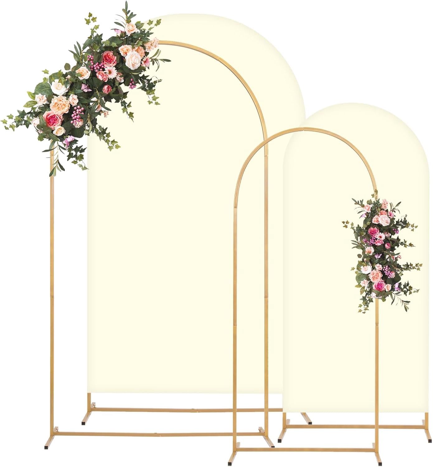 Metal Arch Backdrop Stand and Cover Set, 8FT, 7.2FT Party Backdrop ...
