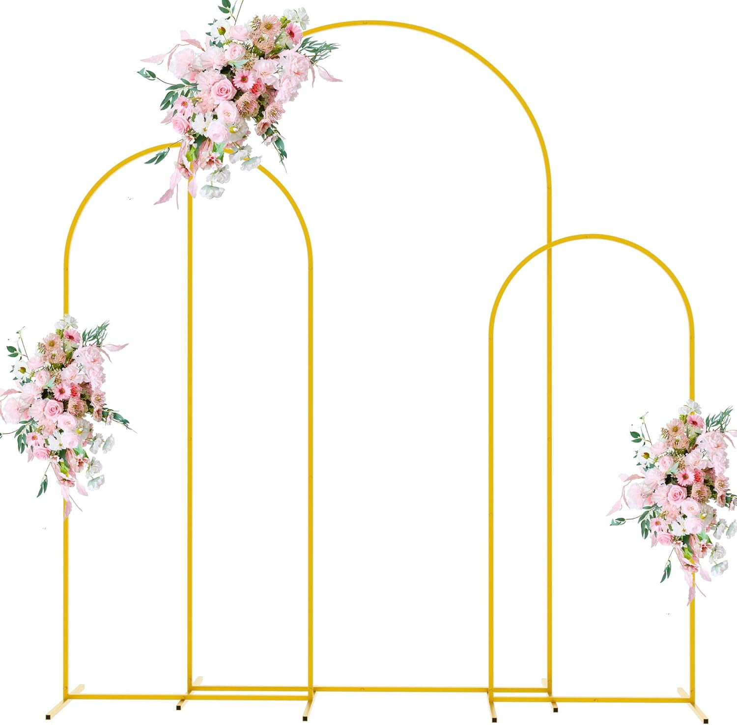 Metal Arch Stand Gold Wedding chiara backdrop Stand Set of 3 (7.2FT/6 ...